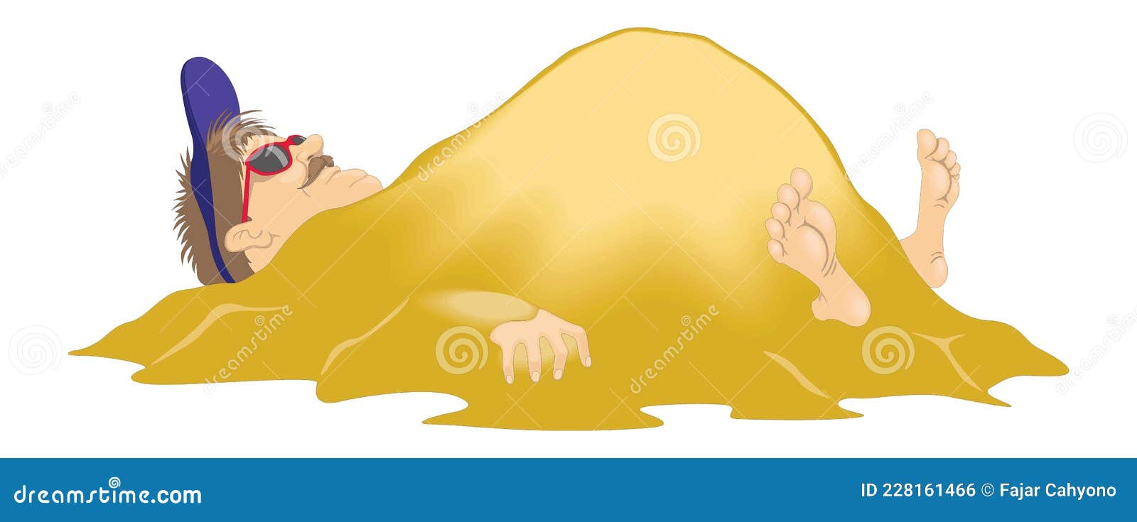 Buried In Sand Cartoon Vector | CartoonDealer.com #5380653