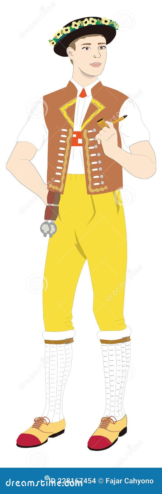 Switzerland Man Traditional Clothing Vector Illustration Transparent ...