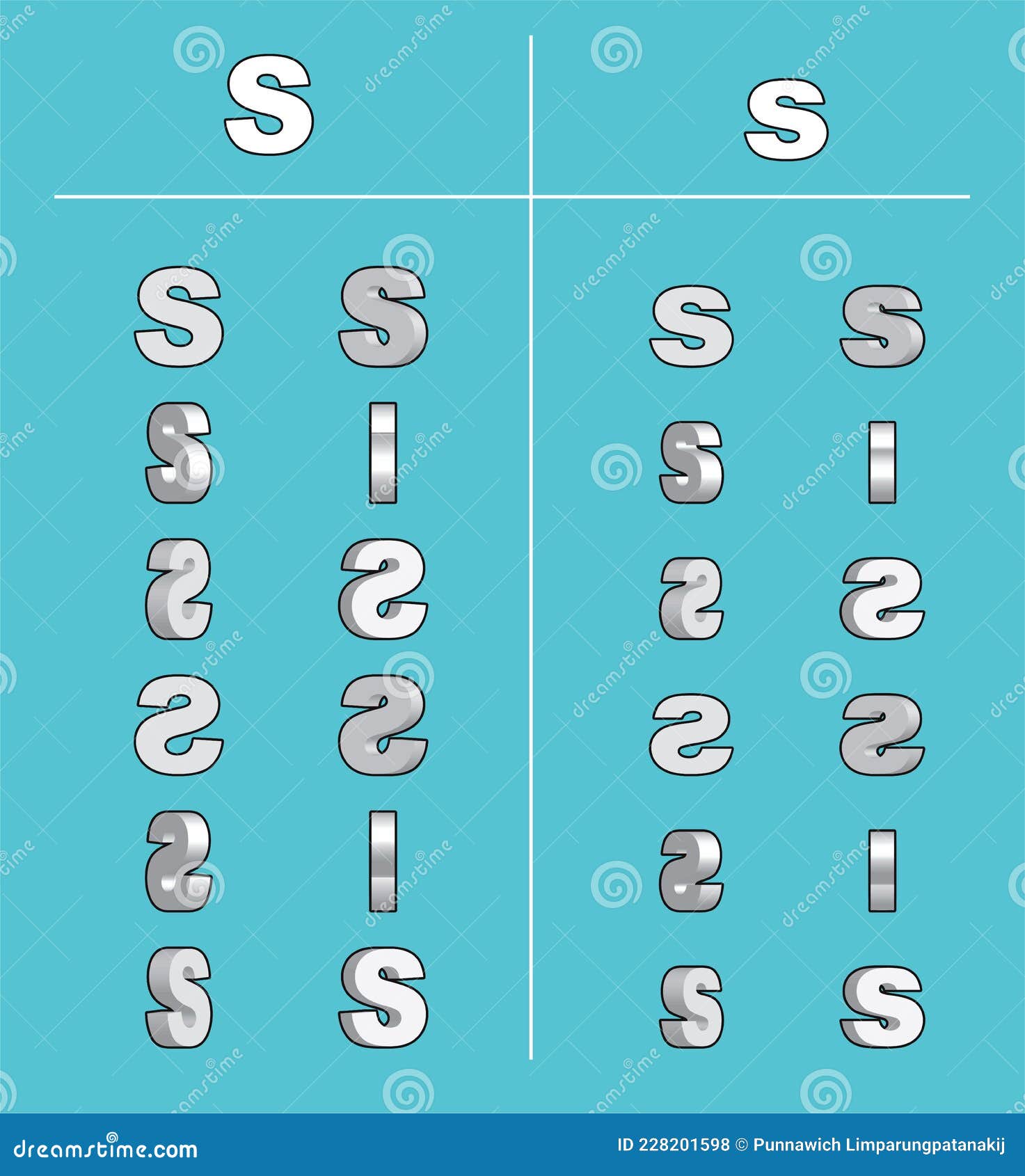 3D Animation Capital Letters Lower Case S Stock Vector - Illustration ...