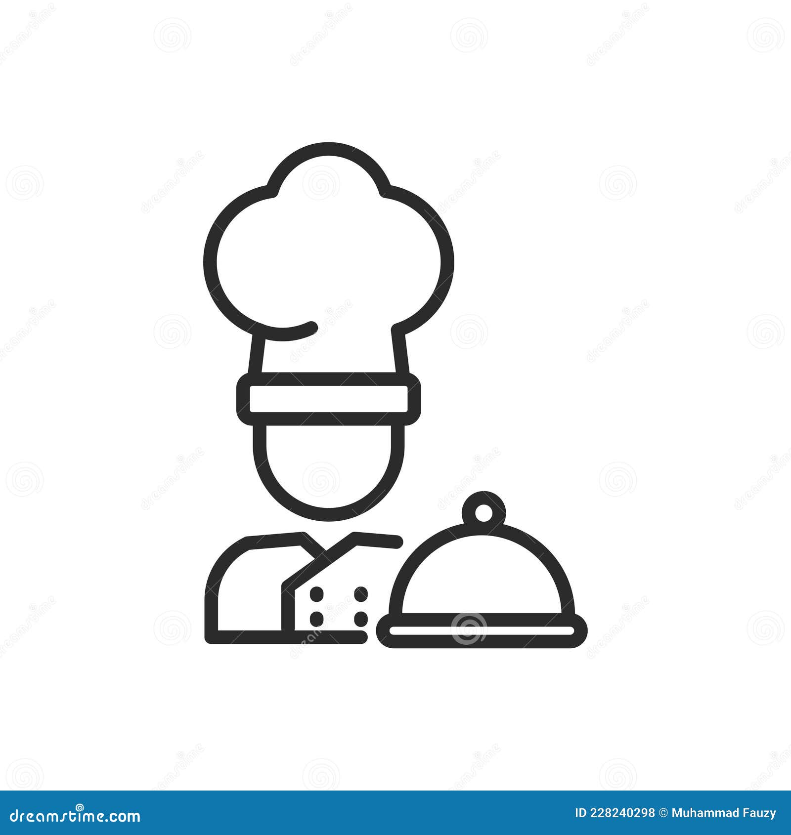 Chef icon in line style stock vector. Illustration of head - 228240298
