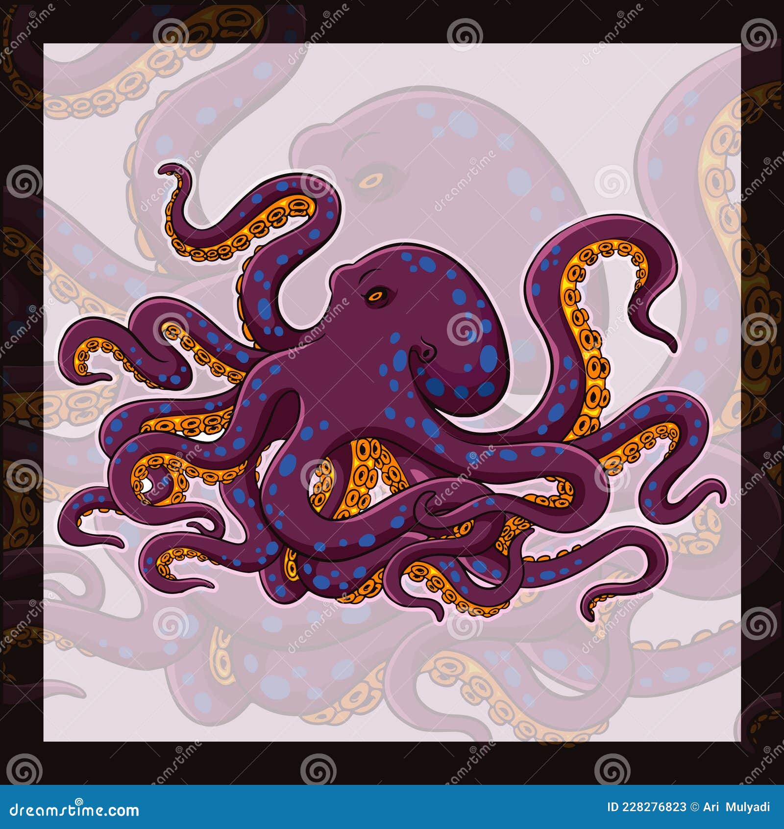Kraken Mascot Esport Logo Design Vector Illustration | CartoonDealer ...