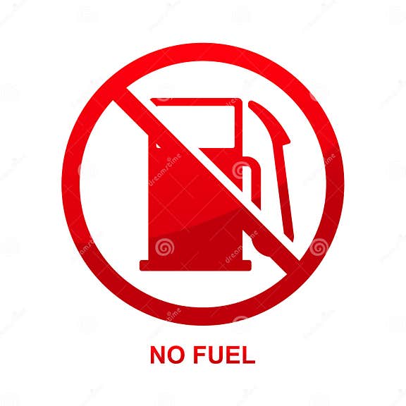 No Fuel Sign Isolated on White Background Stock Vector - Illustration ...