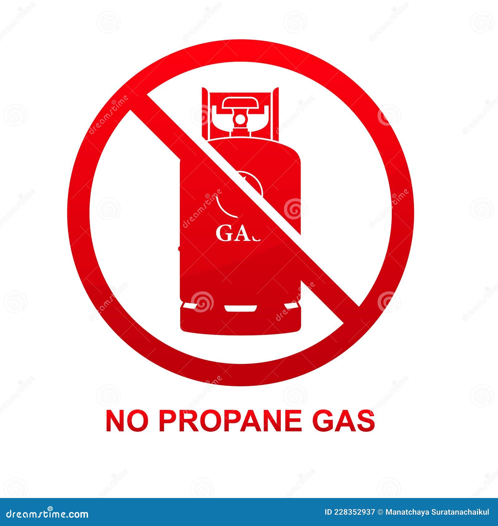 No Propane Gas Sign Isolated on White Background Stock Vector ...