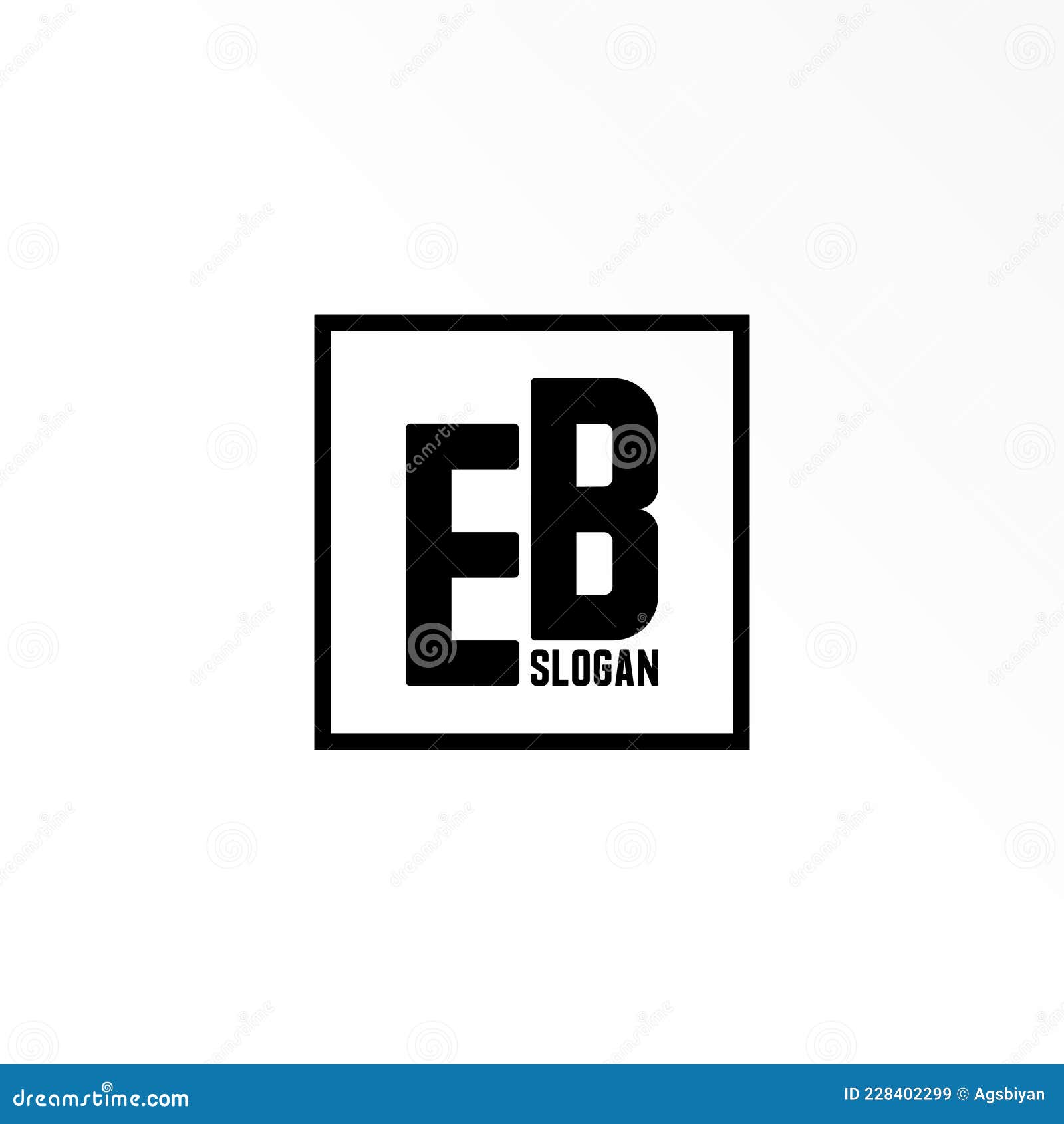 Letter EB Logo Free Vector Stock. Square Abstract Design Concept. Stock ...