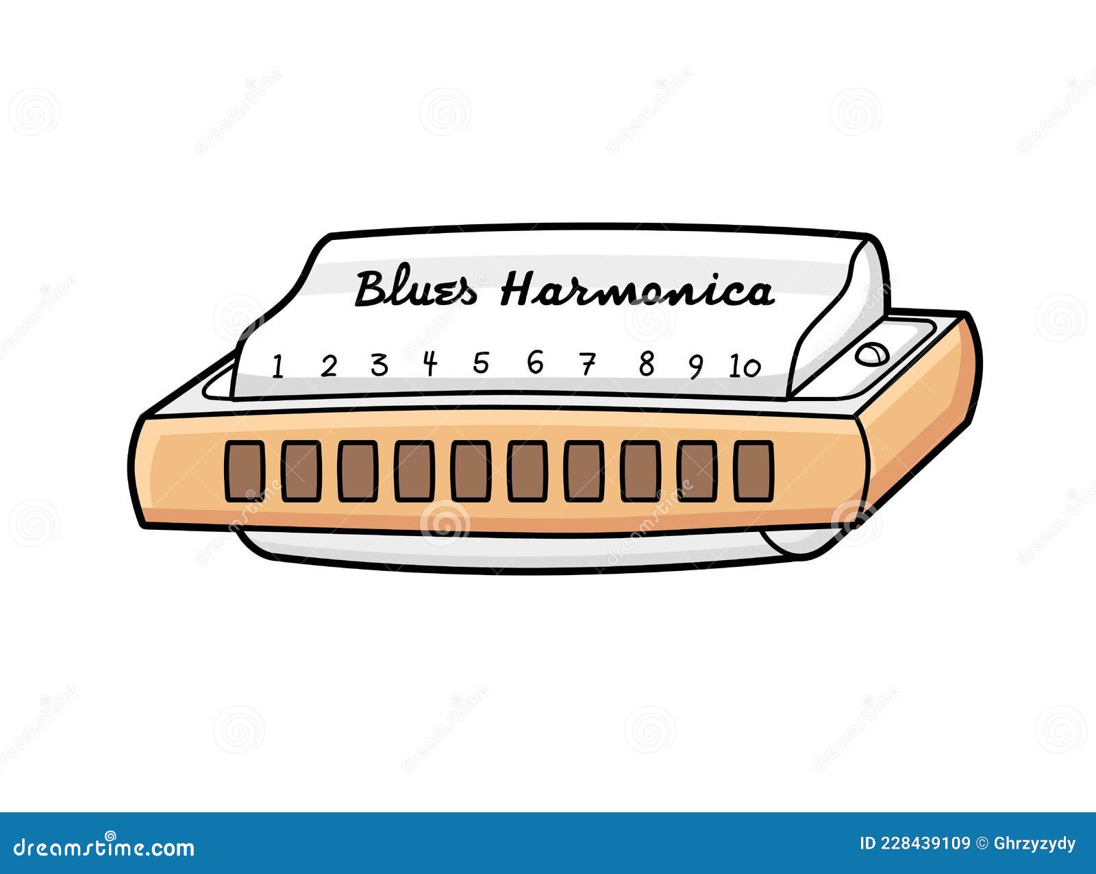 Blues Harmonica, Hand Drawn Doodle Gravure Vintage Style, Sketch ...