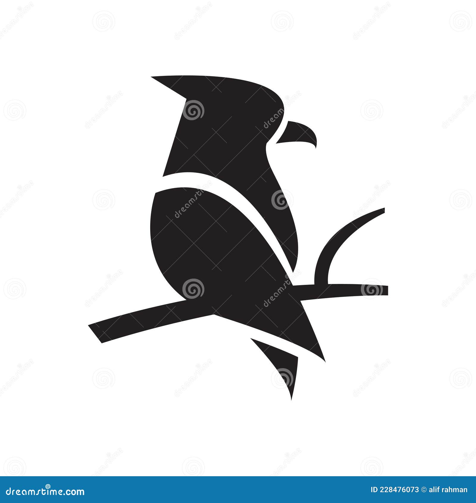 Perching Bird Logo Silhouette Stock Vector - Illustration of eagle ...