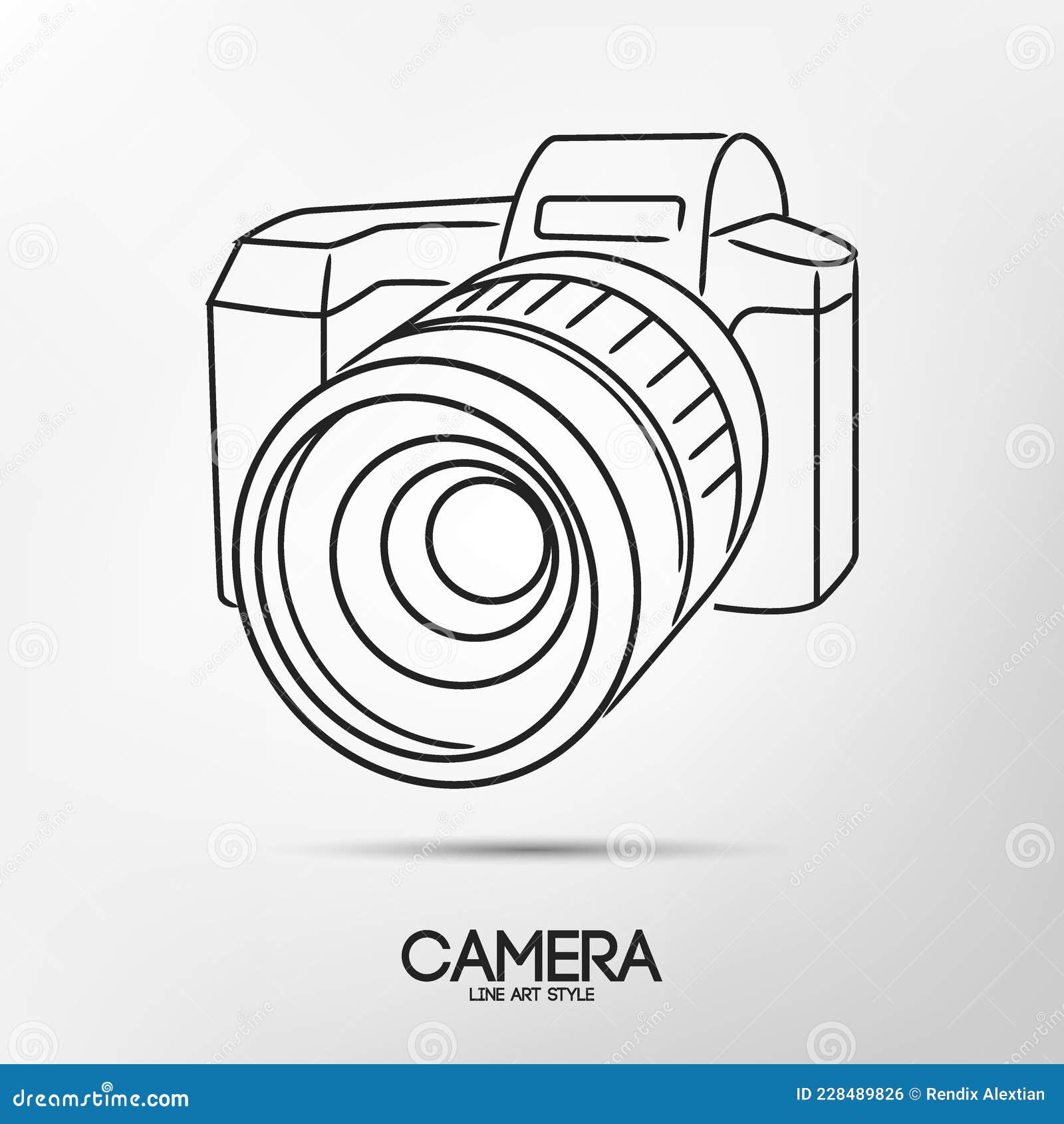 Camera Line Art, Vector Illustration Stock Vector - Illustration of ...