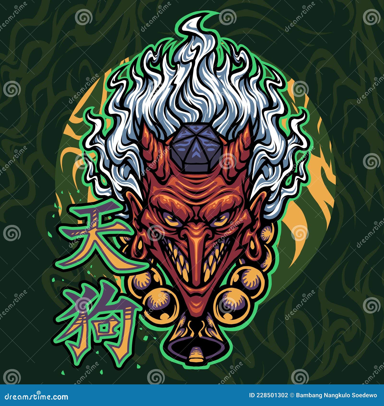 Tengu Mascot Logo Design Illustration Stock Vector - Illustration of ...