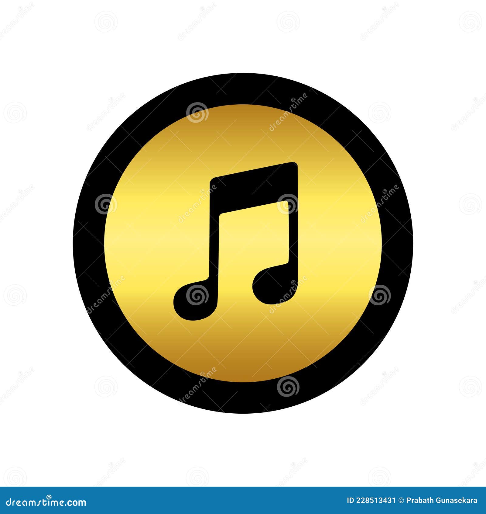 Black And Gold Music Icon Vector Isolated On White Background ...