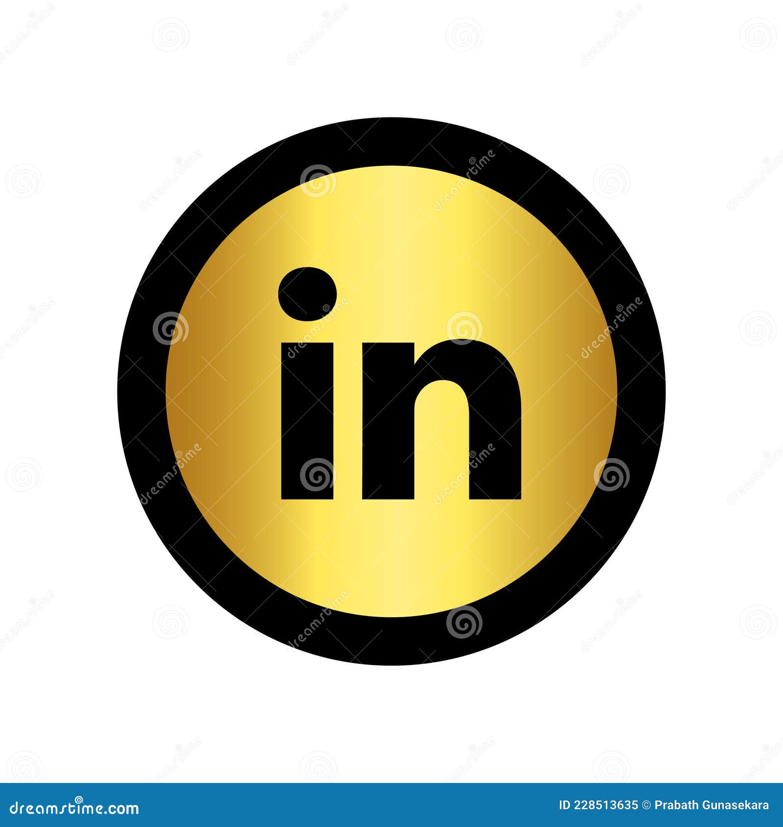 Rounded Gold Linkedin Logo Icon Editorial Image - Illustration of ...