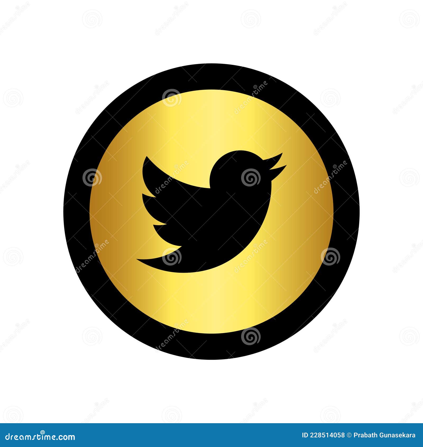 Gold Rounded Twitter Logo Icon Editorial Stock Photo - Illustration of ...