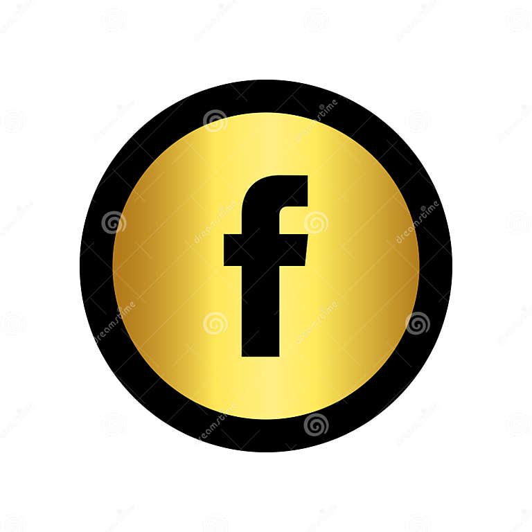 Gold Facebook Logo for Web and Print Editorial Photo - Illustration of ...