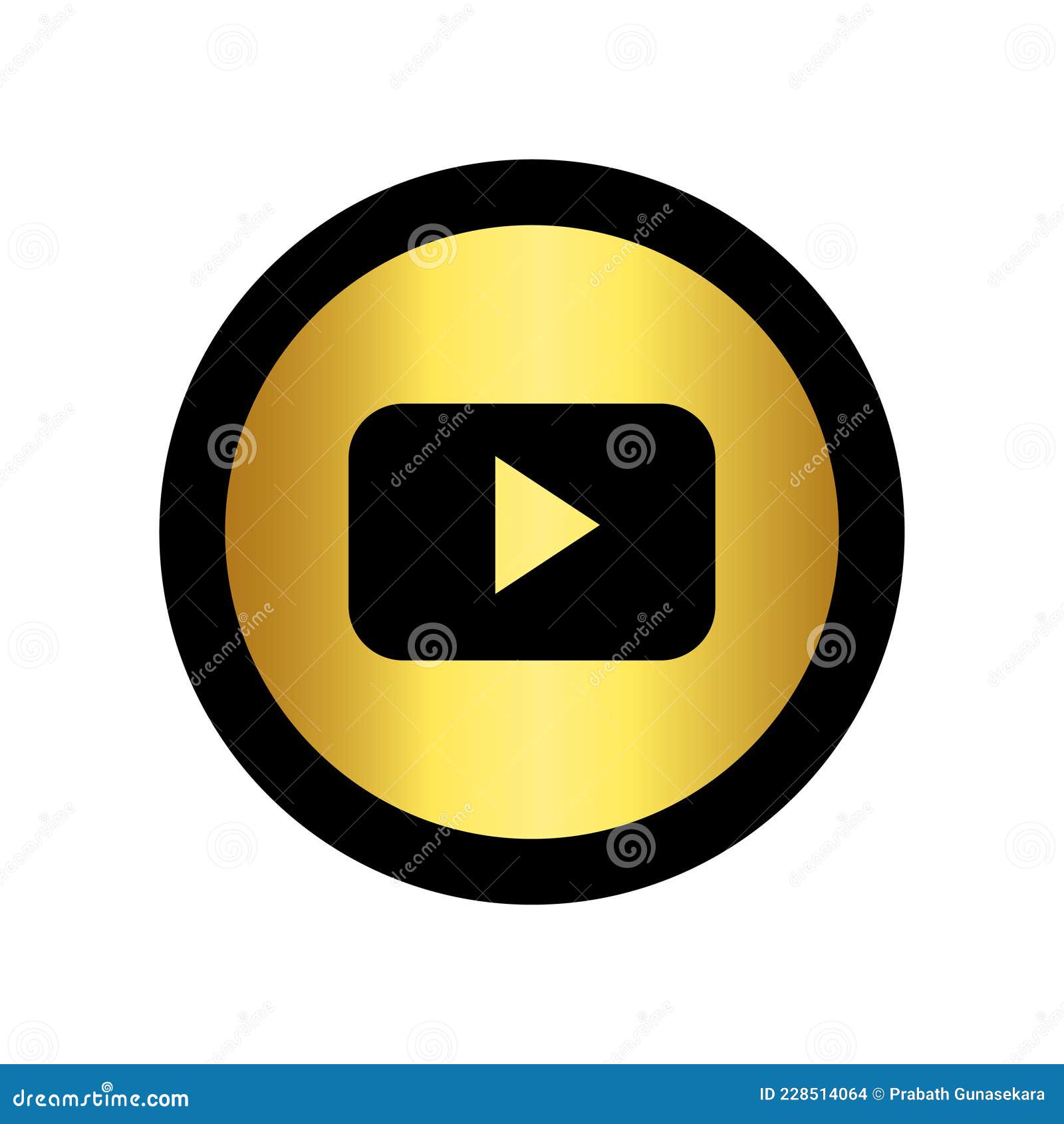 Gold and Black Coloured Youtube Logo Icon Editorial Stock Image ...