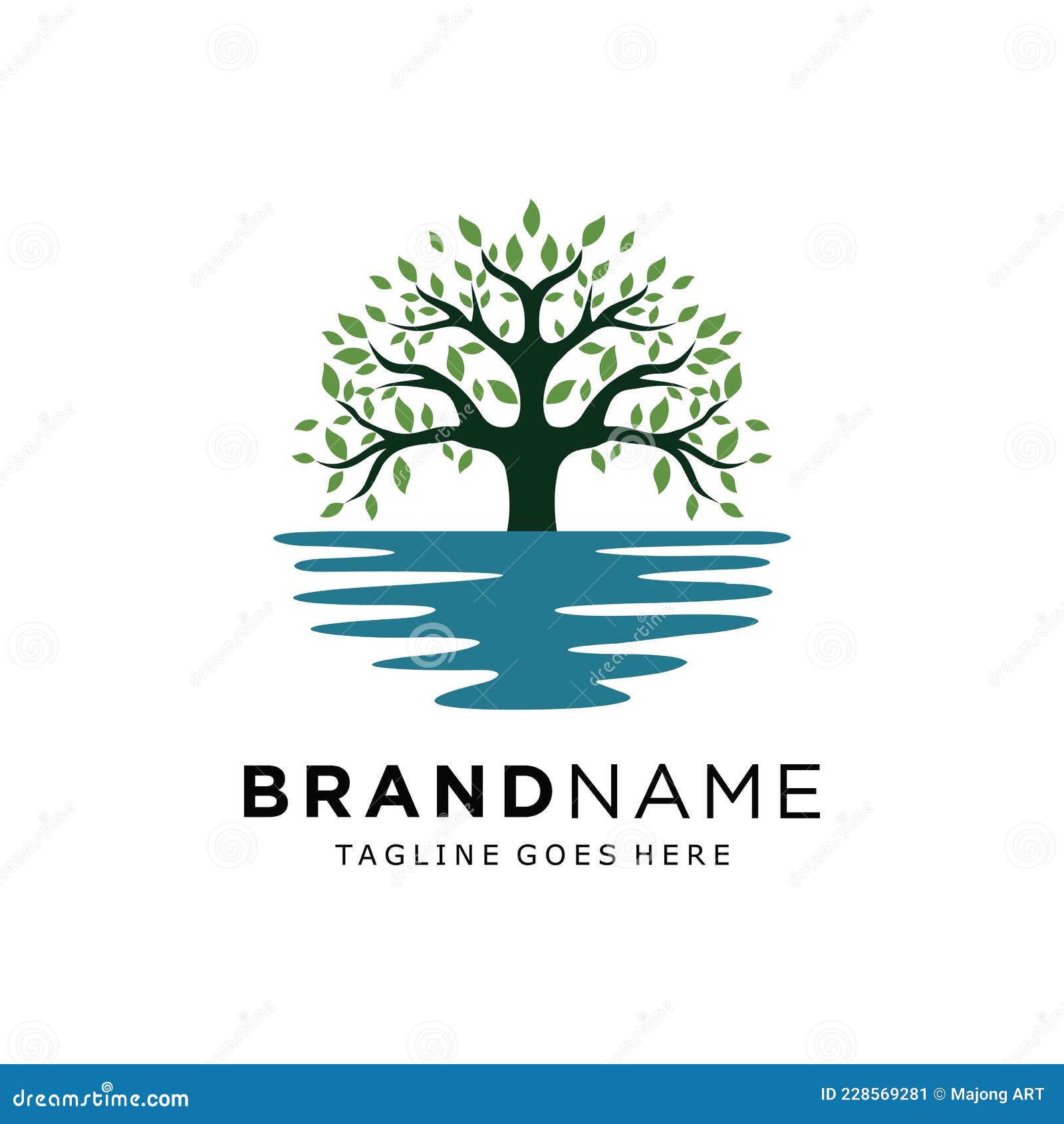 Tree Lake Logo Icon, River Tree Logo Stock Vector - Illustration of ...