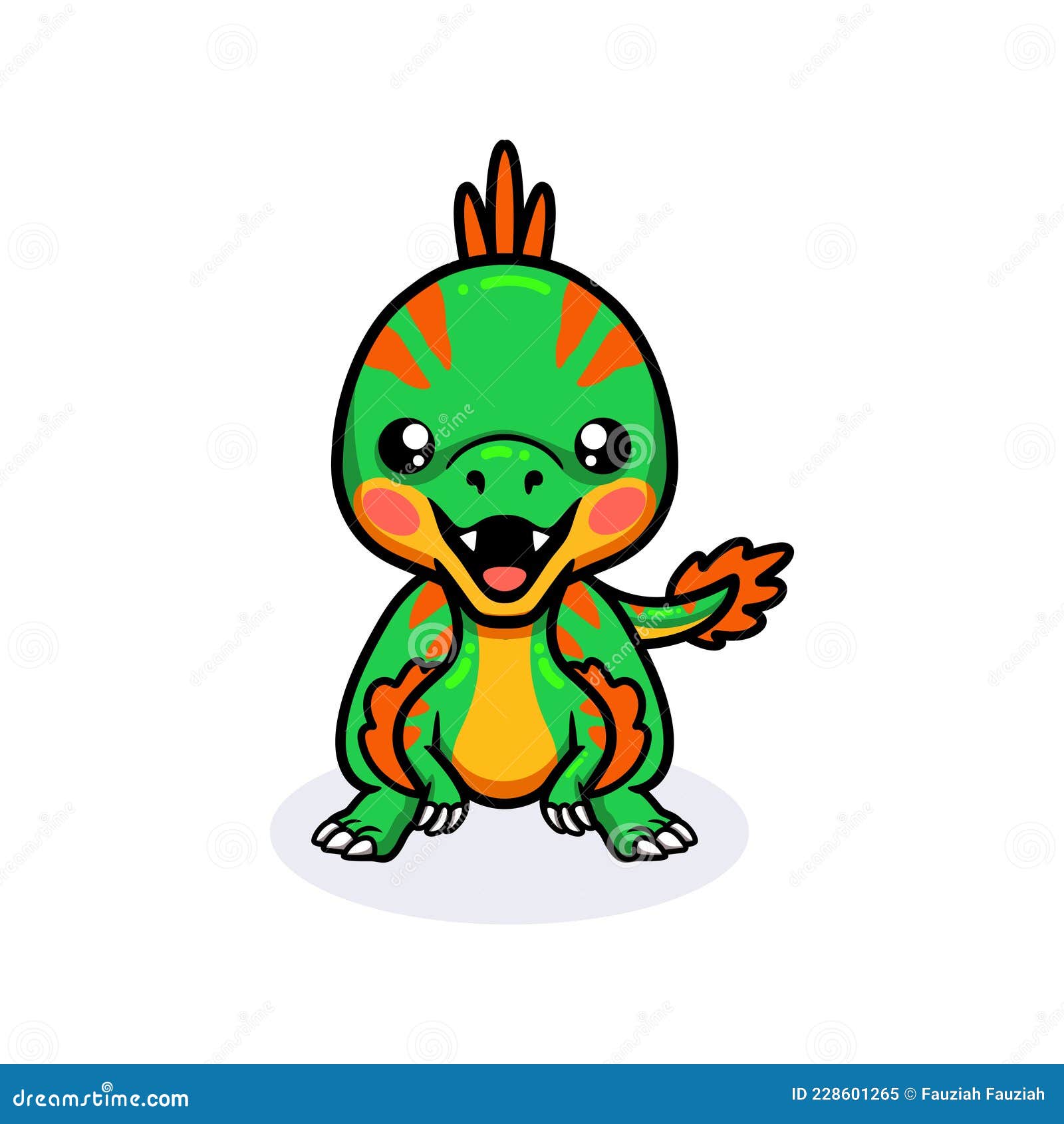 Cute Little Oviraptor Dinosaur Cartoon Stock Vector - Illustration of ...