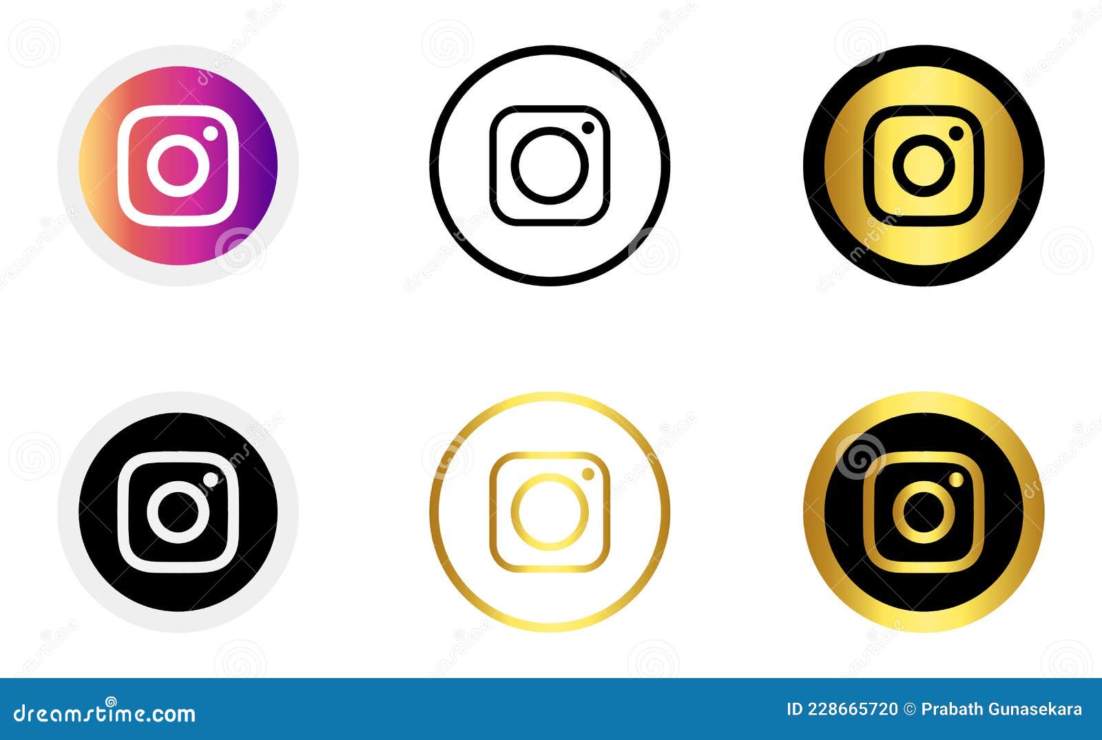 Collection of Rounded Gold Instagram Logo for Web and Print Editorial ...