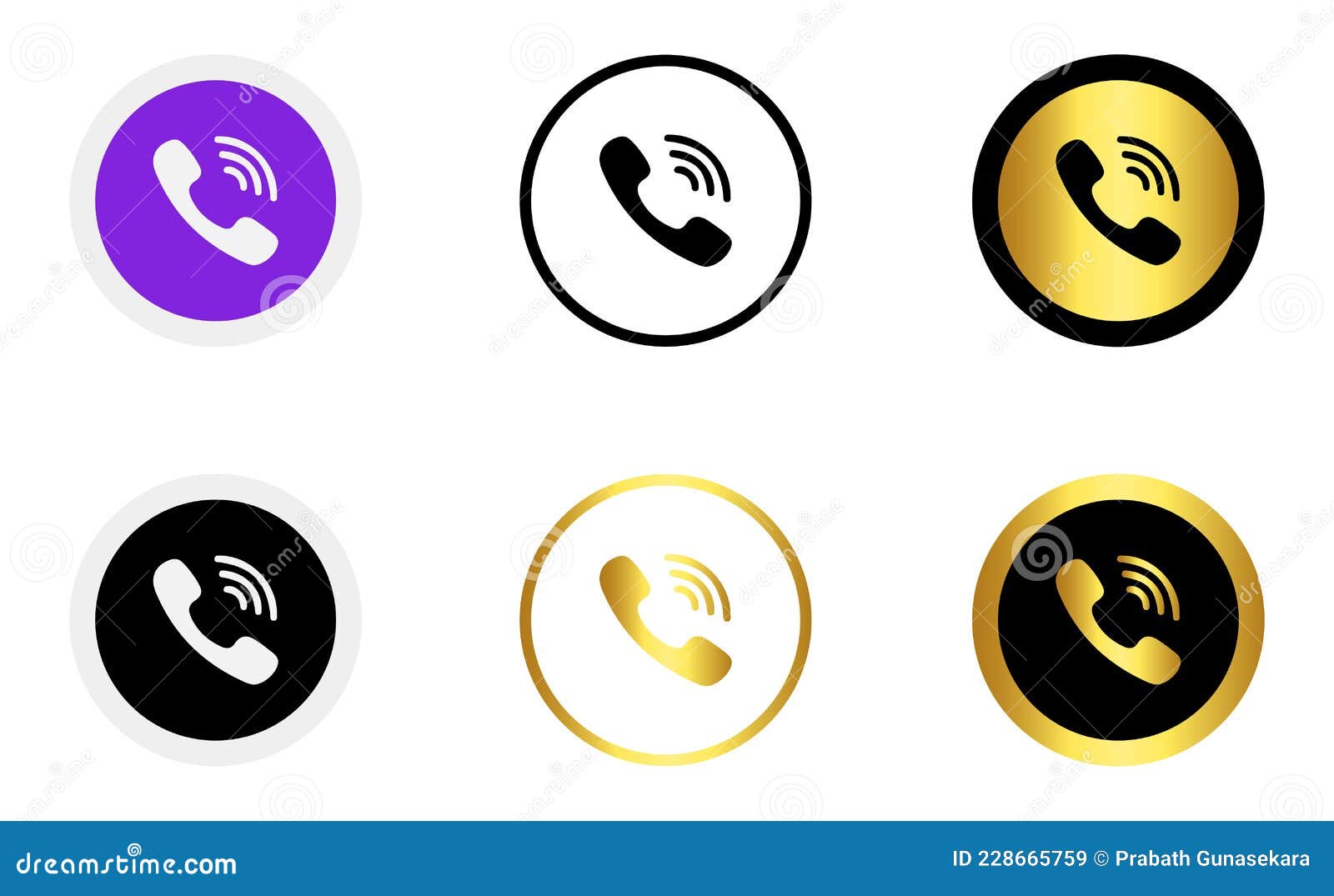 Collection of Colour and Gold Viber Call Logo Icon Stock Vector ...