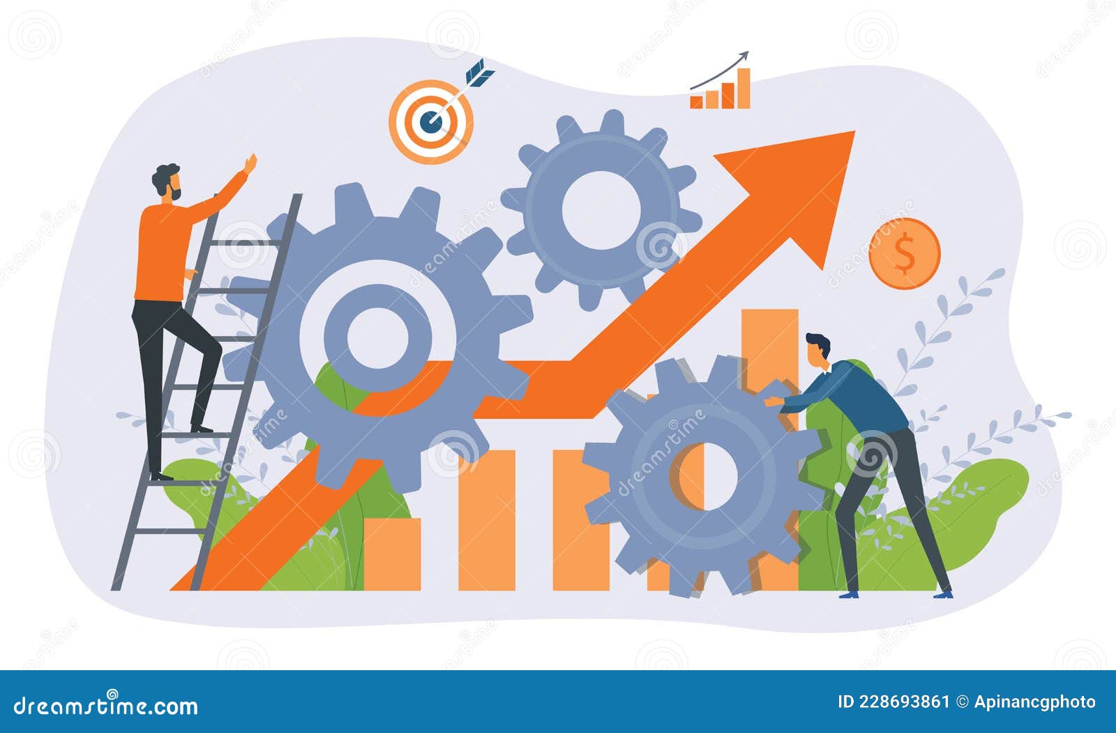 Working With Big Target With Arrow. Business Mission. Goals And ...