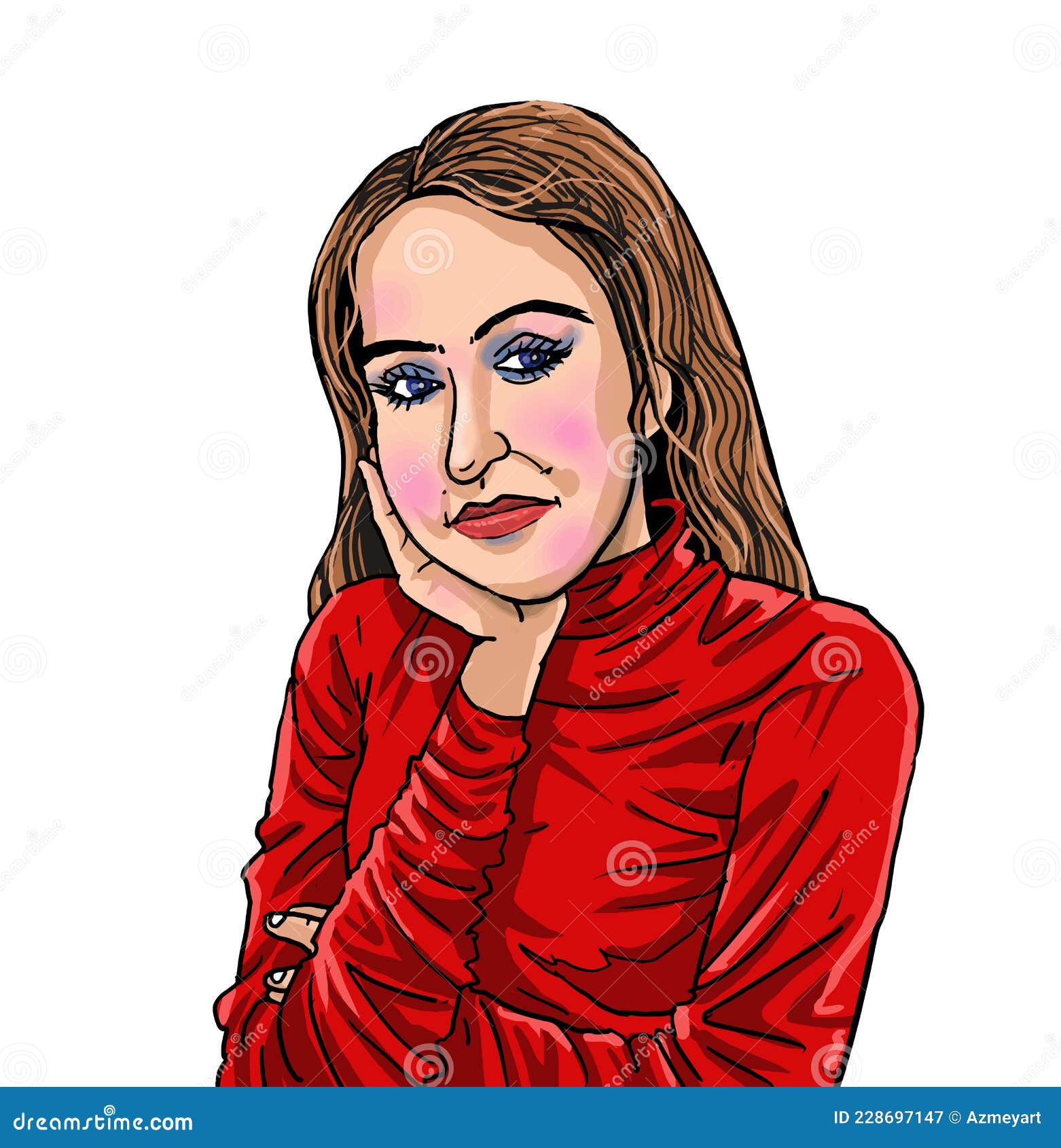 Pensive Woman With Question Mark, Vector Drawing. | CartoonDealer.com ...