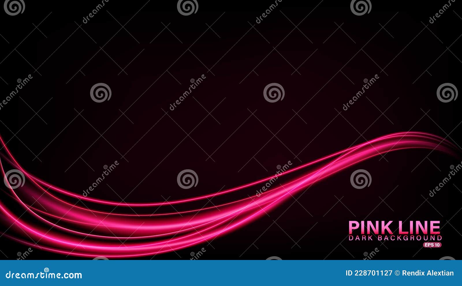Pink Line of Light on Dark Background, Vector Illustration Stock Vector ...