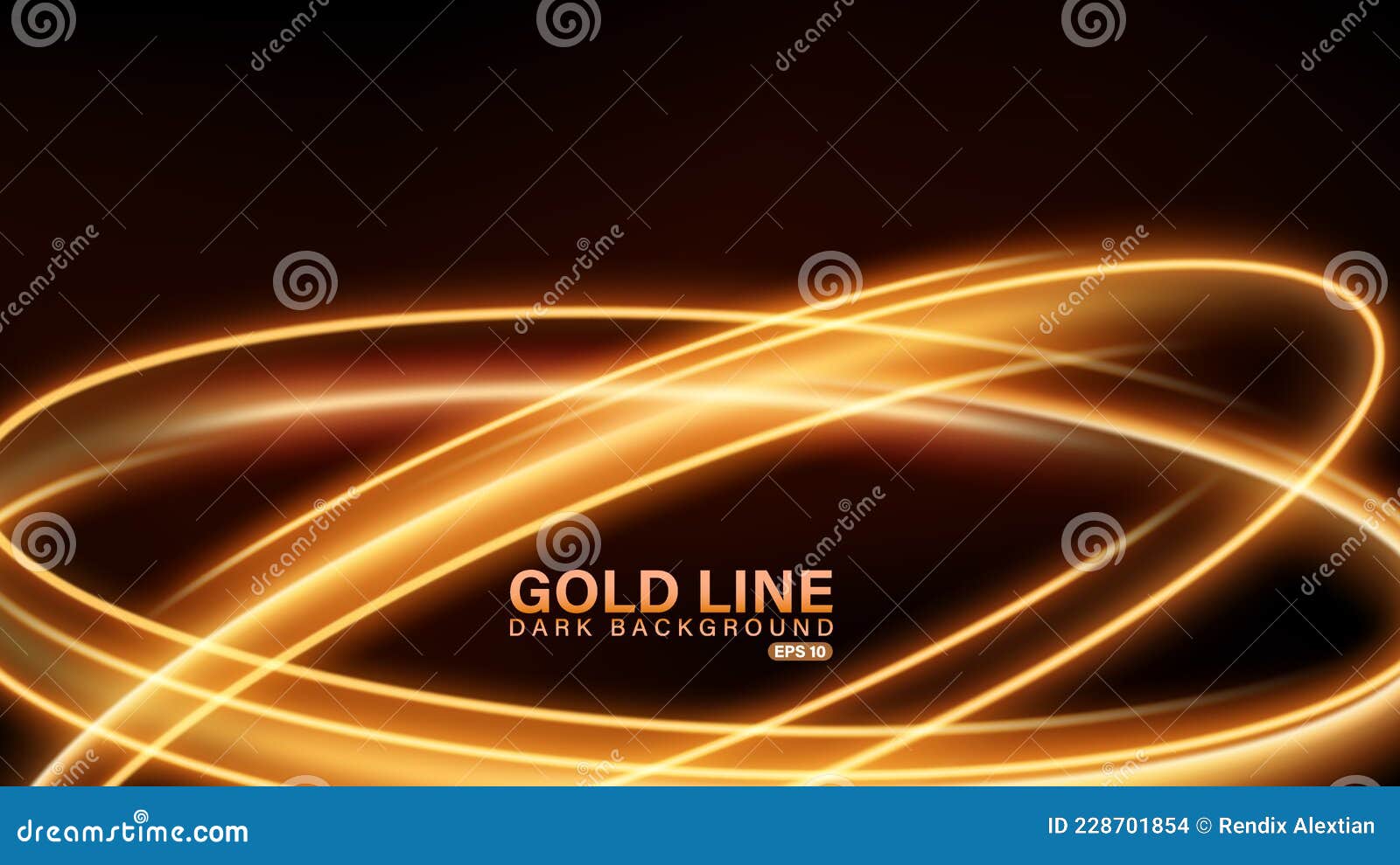 Gold Line of Light on Dark Background, Vector Illustration Stock Vector ...