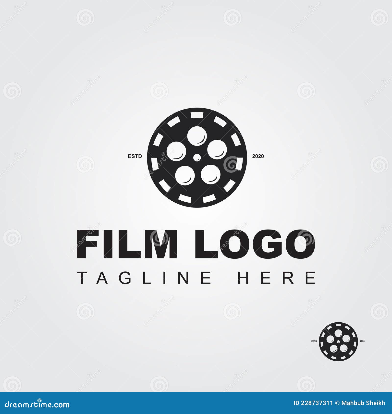 Film Logo Design Template-Film Strip, Simple Conceptual Logo. Stock ...