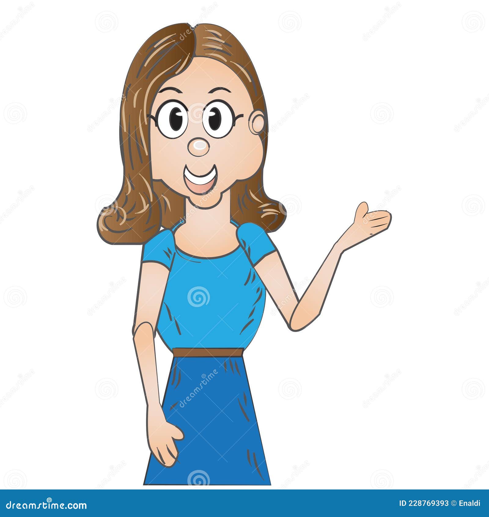 Cartoon Character Woman Doing Presentation Stock Vector - Illustration ...