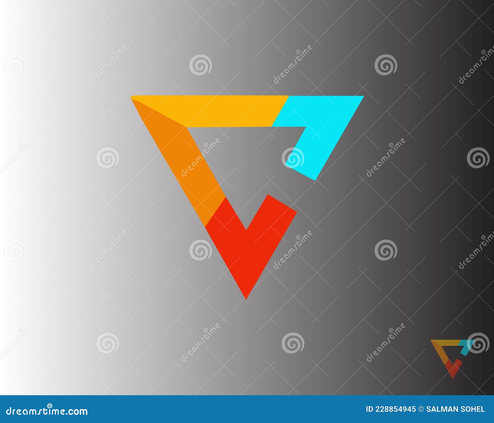 Abstract Triangle Sign Logo Design Stock Image - Image of triangle ...