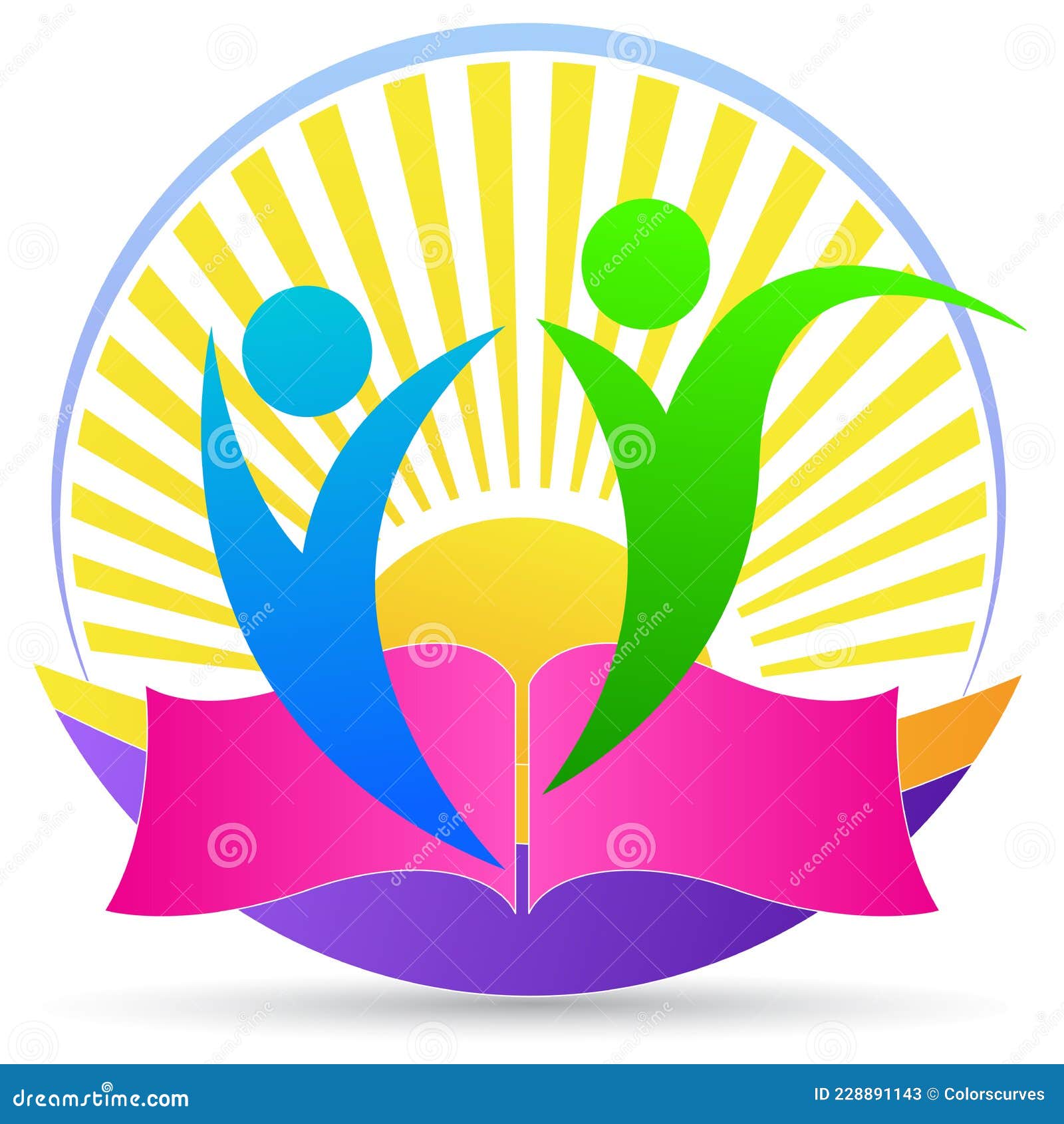 People Bright Education Reader Symbol Icon Logo Stock Vector ...