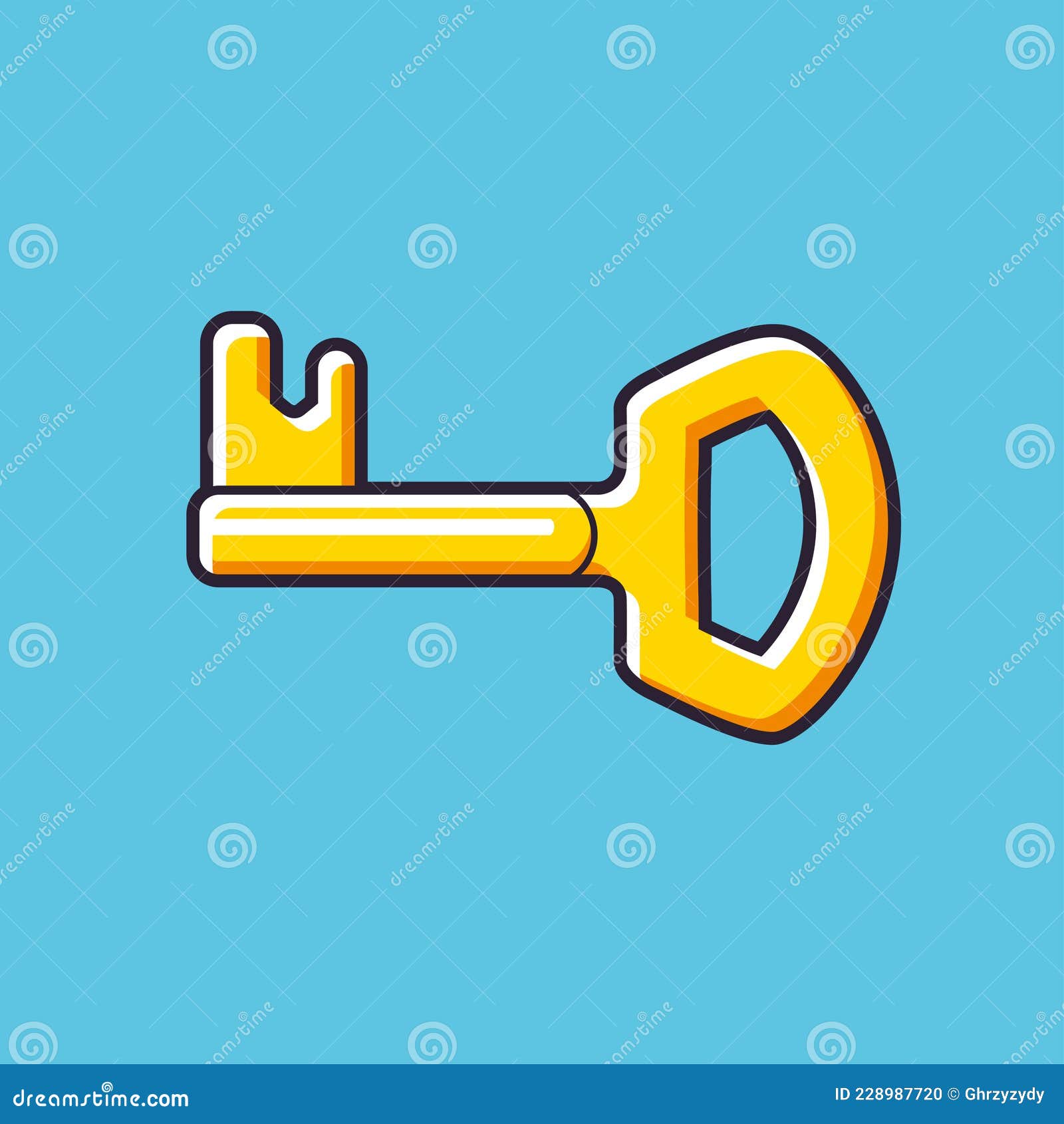 Key cartoon vector icon. stock vector. Illustration of limitation ...