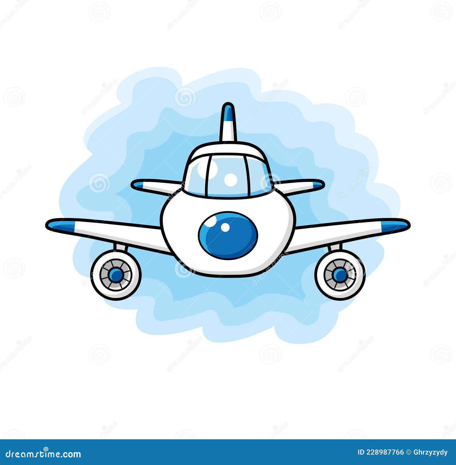Jet airplane front view. stock vector. Illustration of transport ...