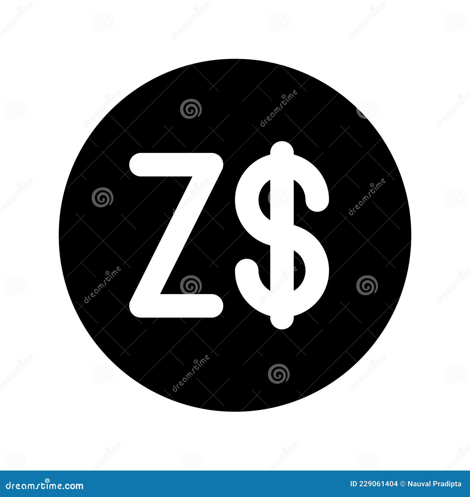 Zimbabwe Dollar Solid Style Icon Stock Vector - Illustration of market ...