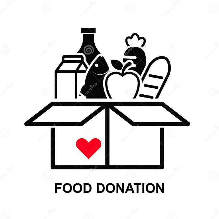Food Donation Sign Isolated on White Background Stock Vector ...