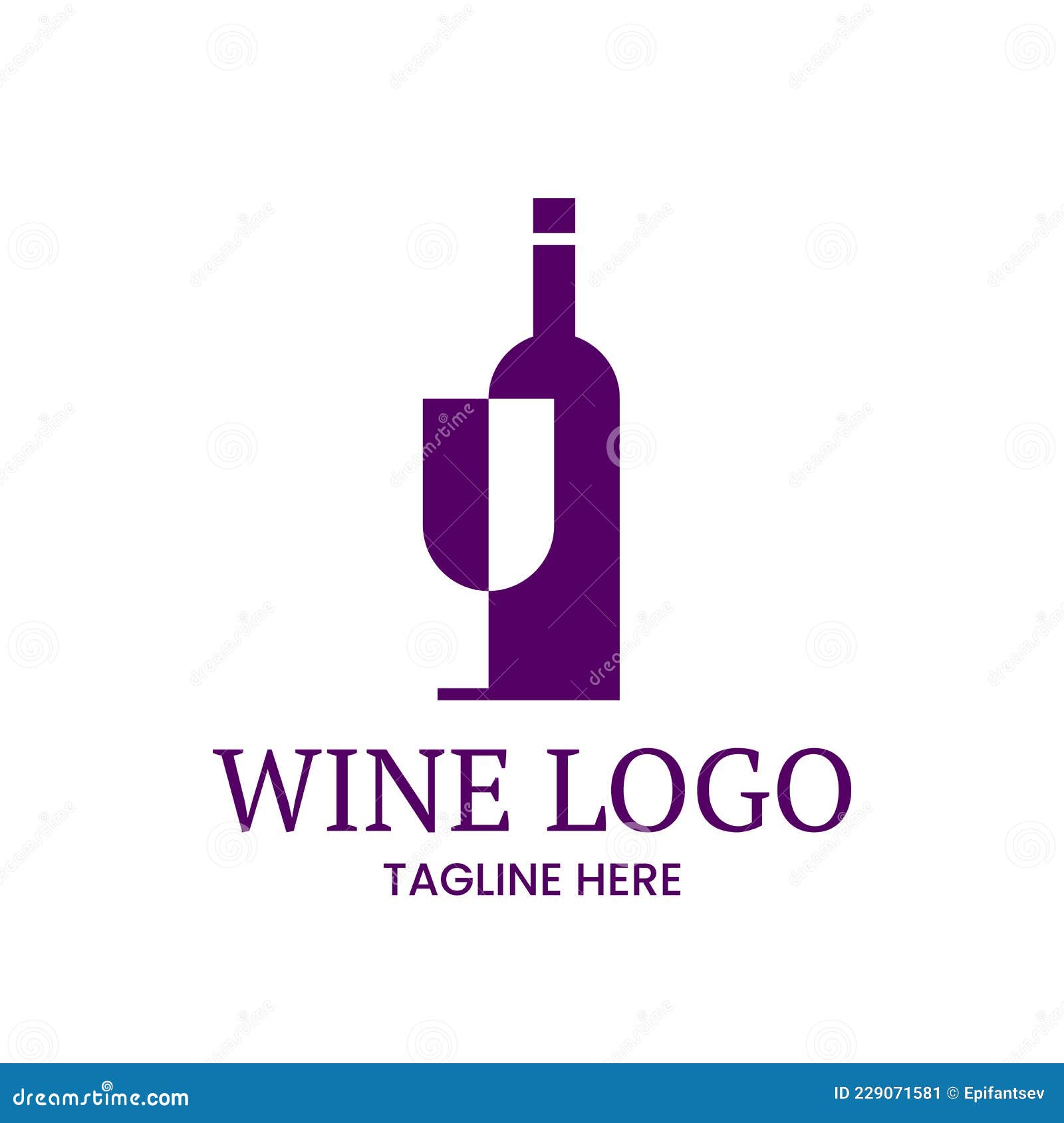 Wine Logo Design Template. Abstract Bottle and Glass Stock Vector ...