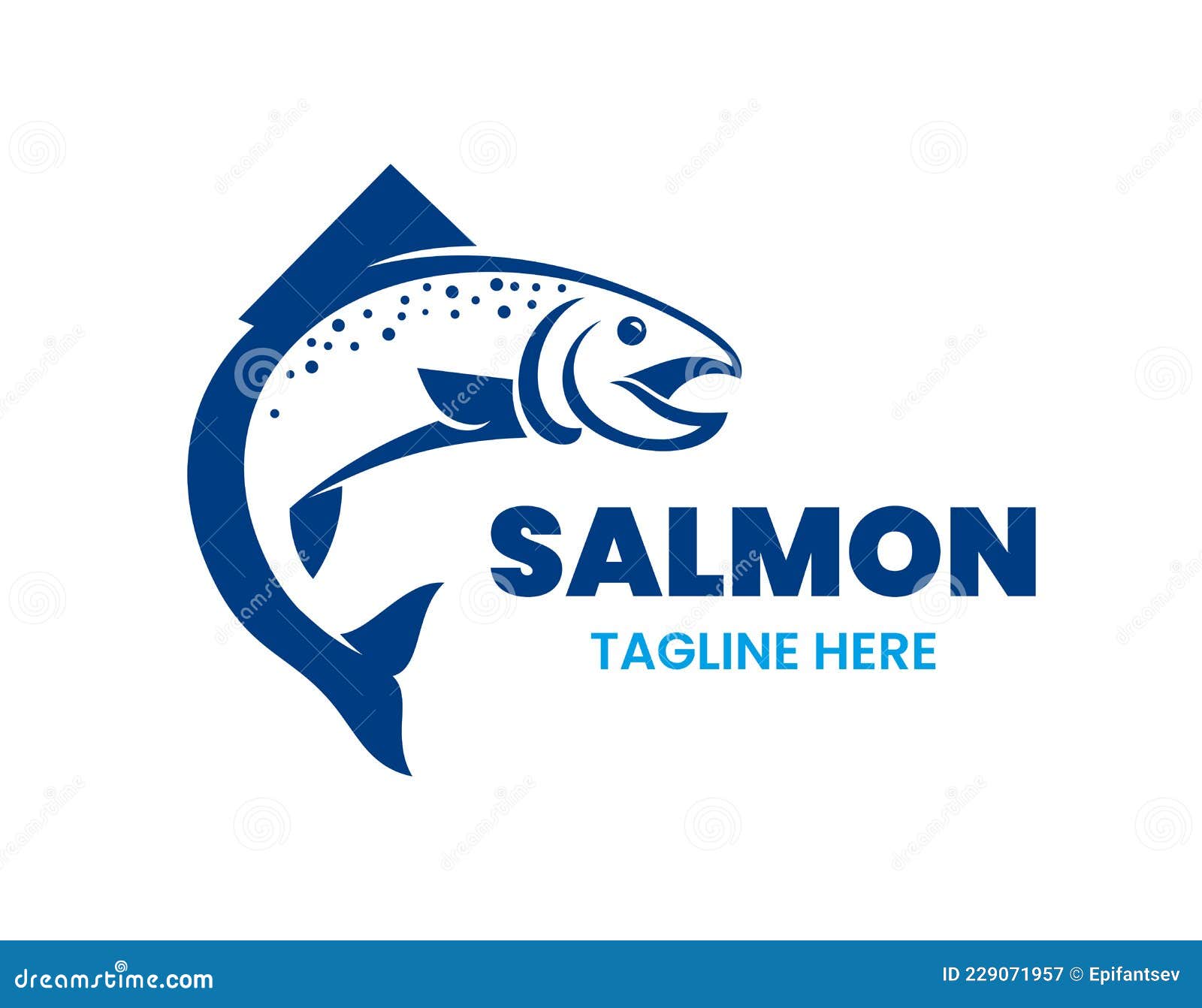 Salmon Logo Design Template. Fishing Emblem Stock Vector - Illustration ...