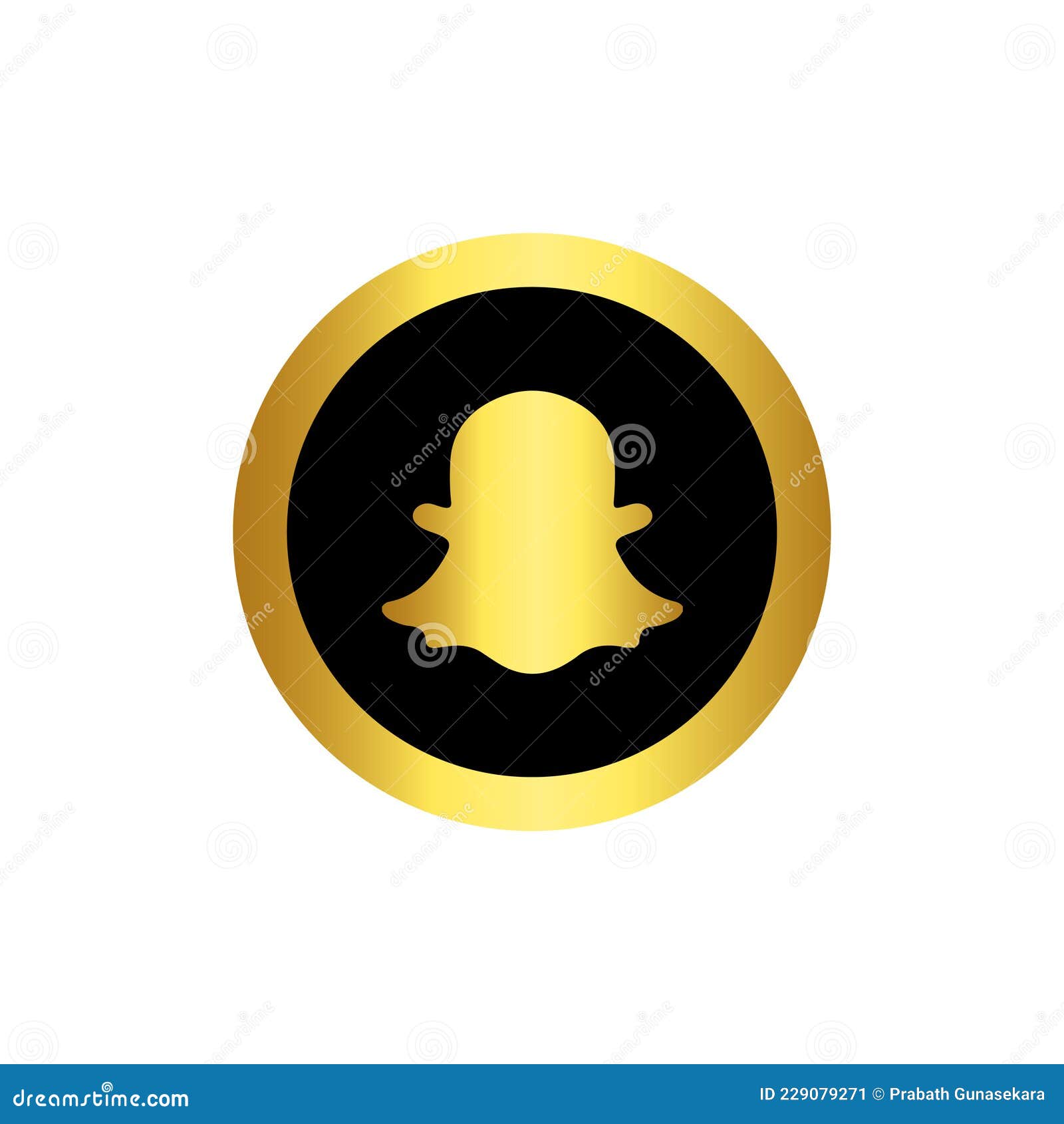 Black and Gold Snapchat Logo Icon Editorial Photo - Illustration of ...