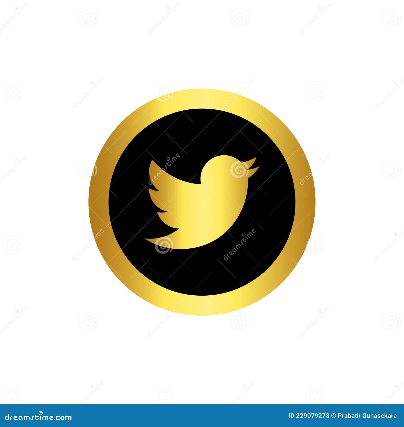 Gold Rounded Twitter Logo Icon Editorial Stock Photo - Illustration of ...