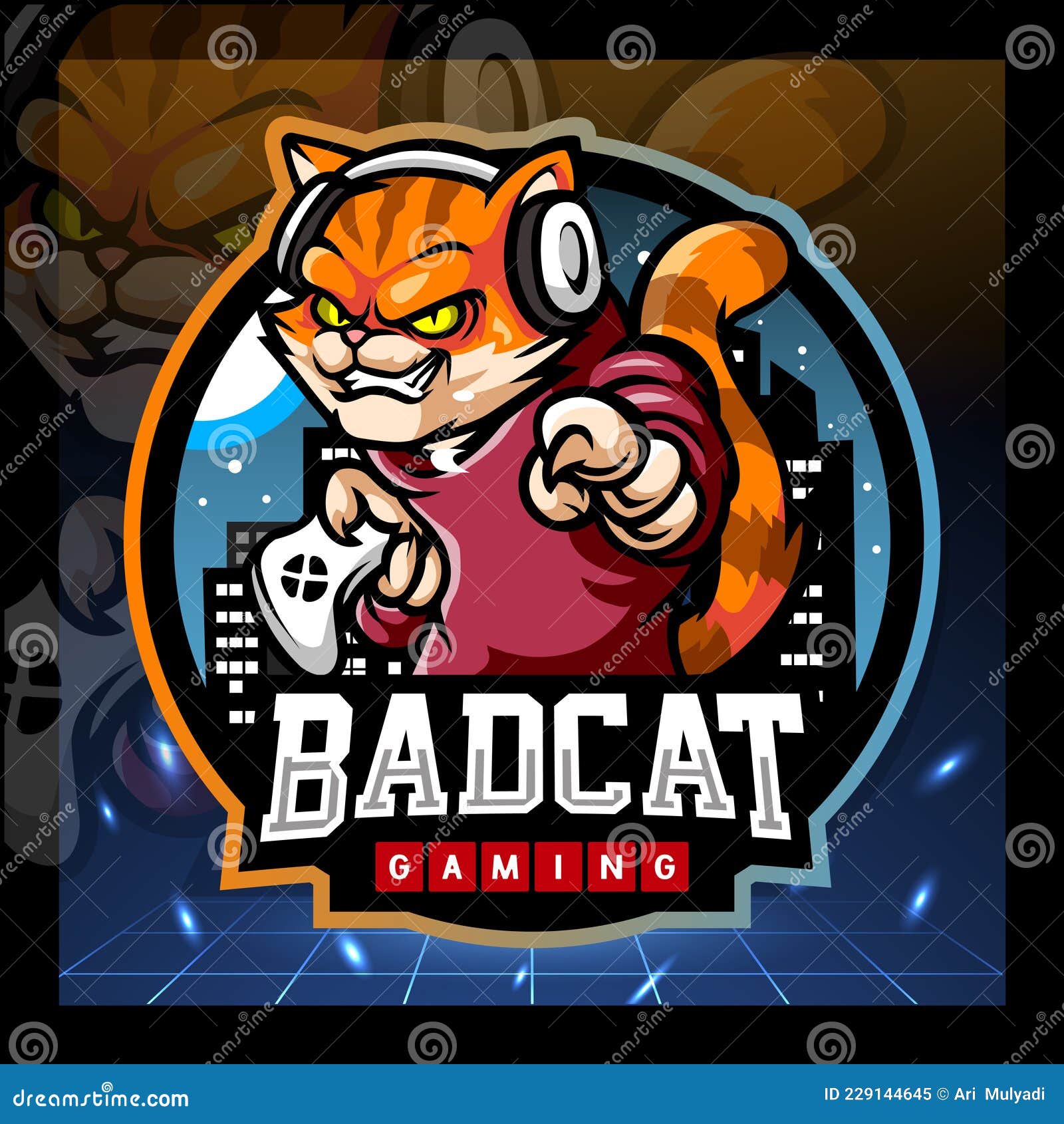 Cat Gaming Mascot. Esport Logo Design Stock Vector - Illustration of ...