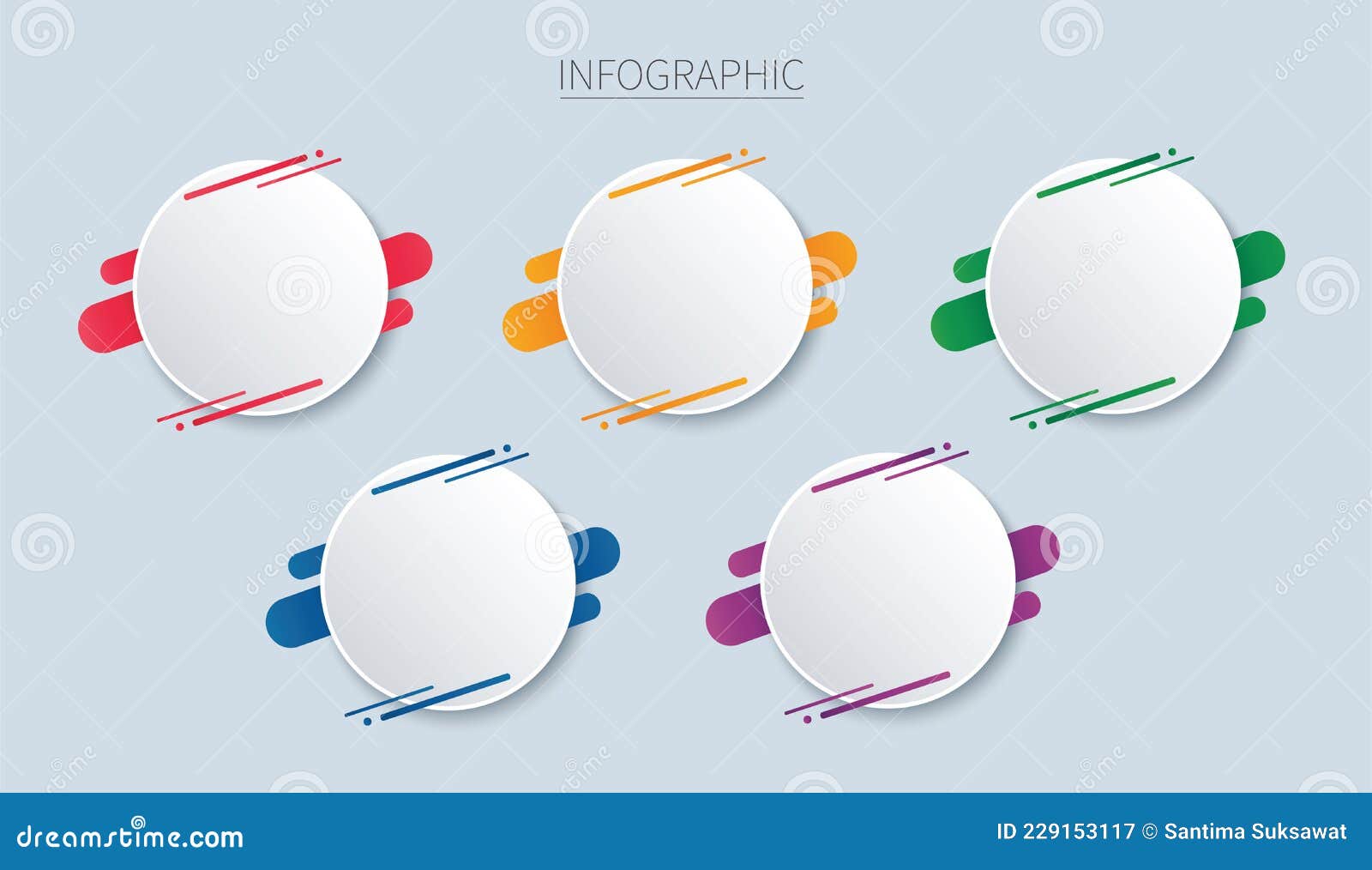 Colorful Round Infographic Vector Template with 5 Options Stock Vector ...