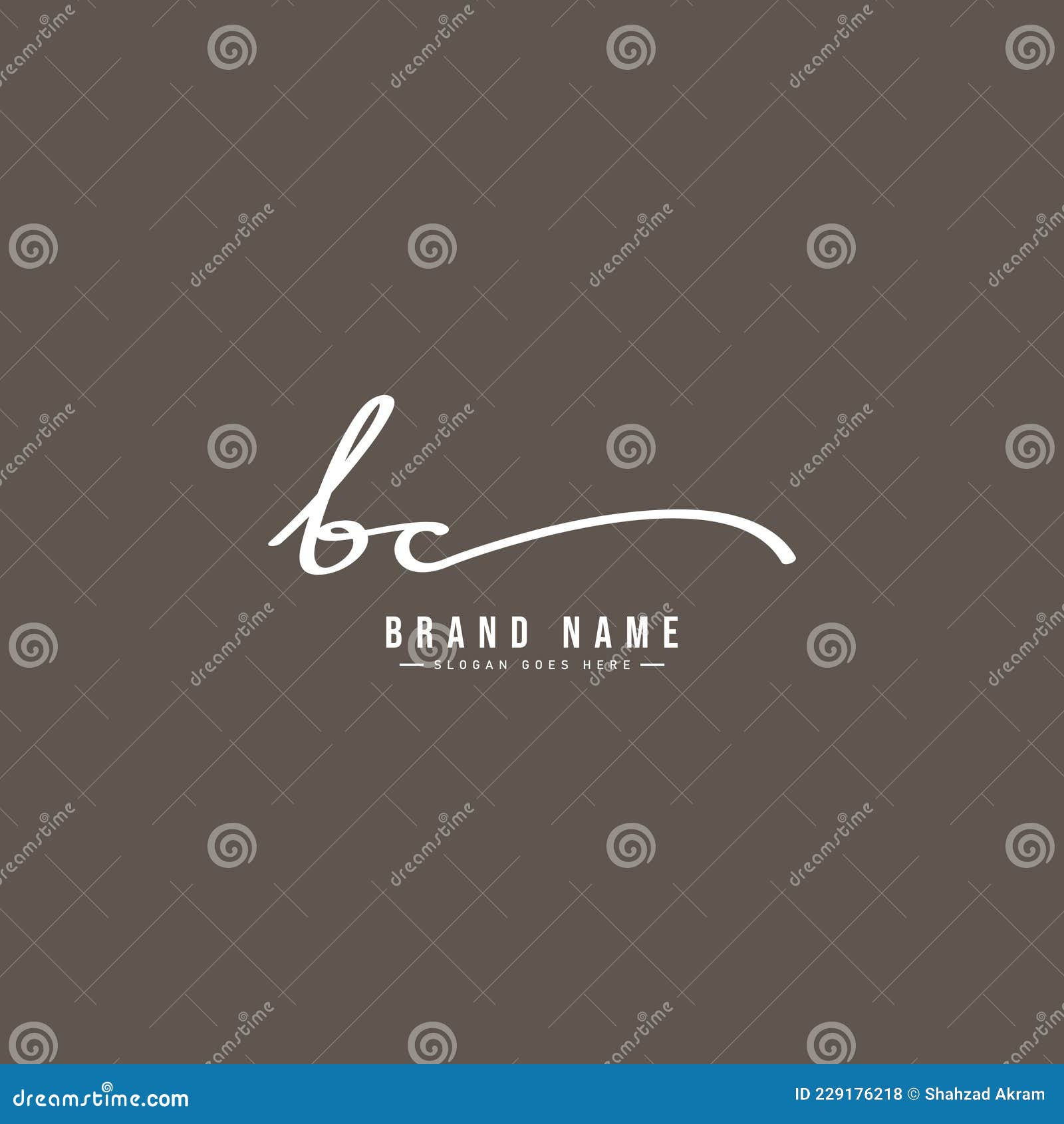 Initial Letter BC Logo - Handwritten Signature Logo for Alphabet B and ...