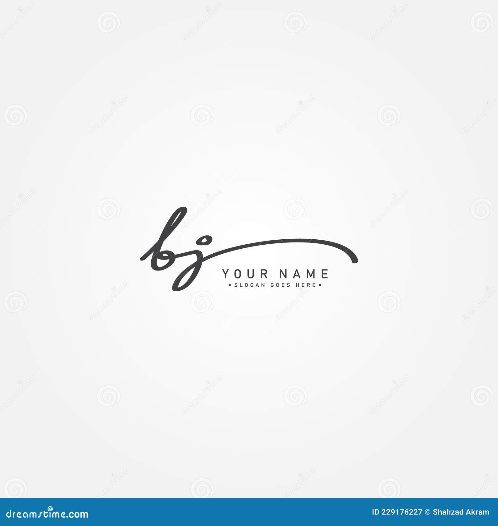 Initial Letter BJ Logo - Handwritten Signature Logo for Alphabet B and ...