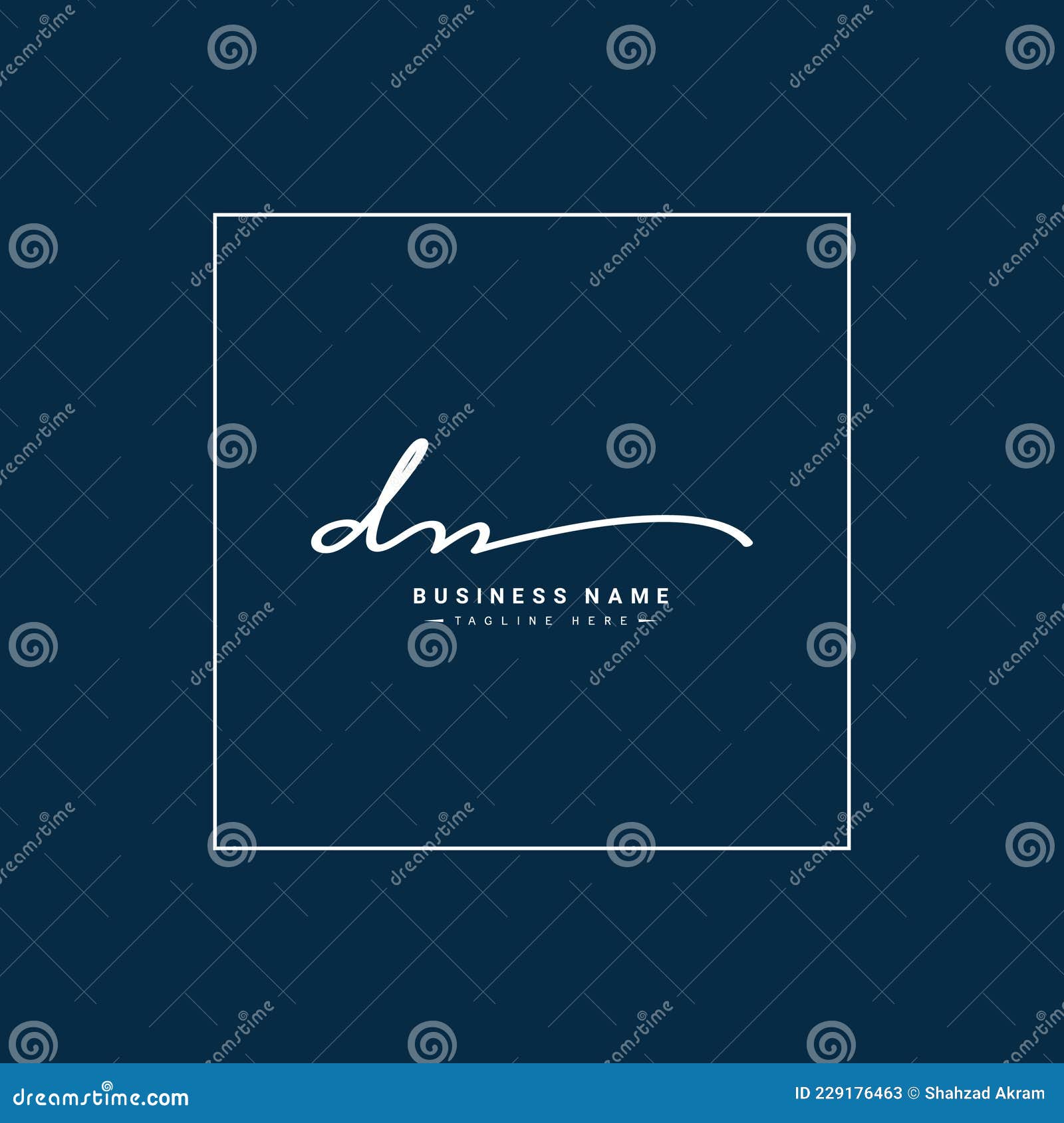 Initial Letter DN Logo - Handwritten Signature Logo for Alphabet D and ...