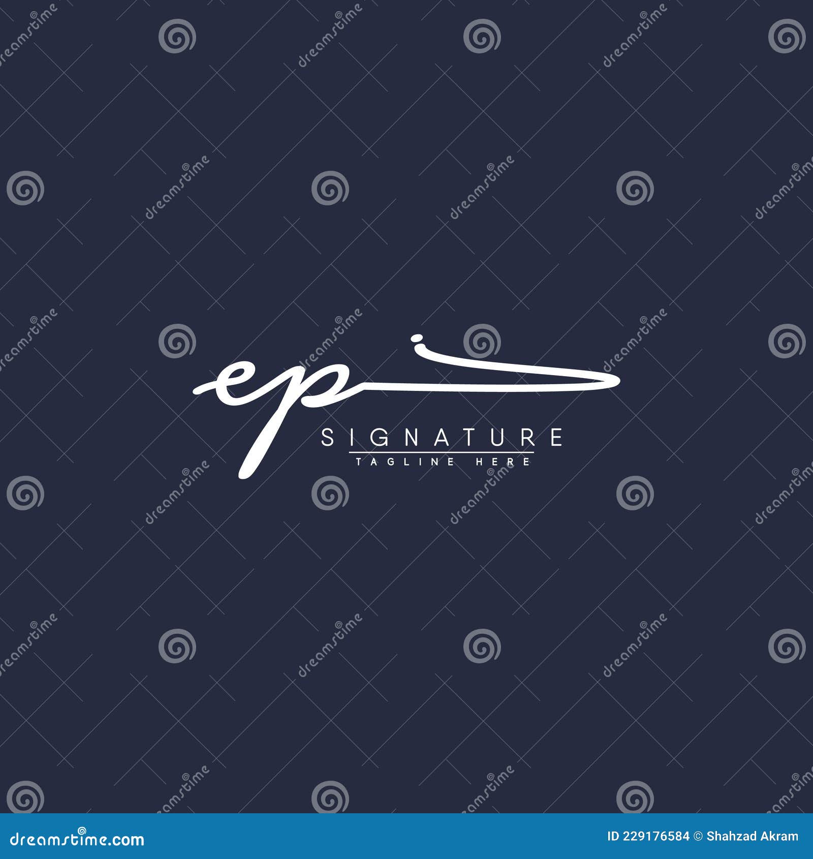 Initial Letter EP Logo - Handwritten Signature Logo for Alphabet E and ...