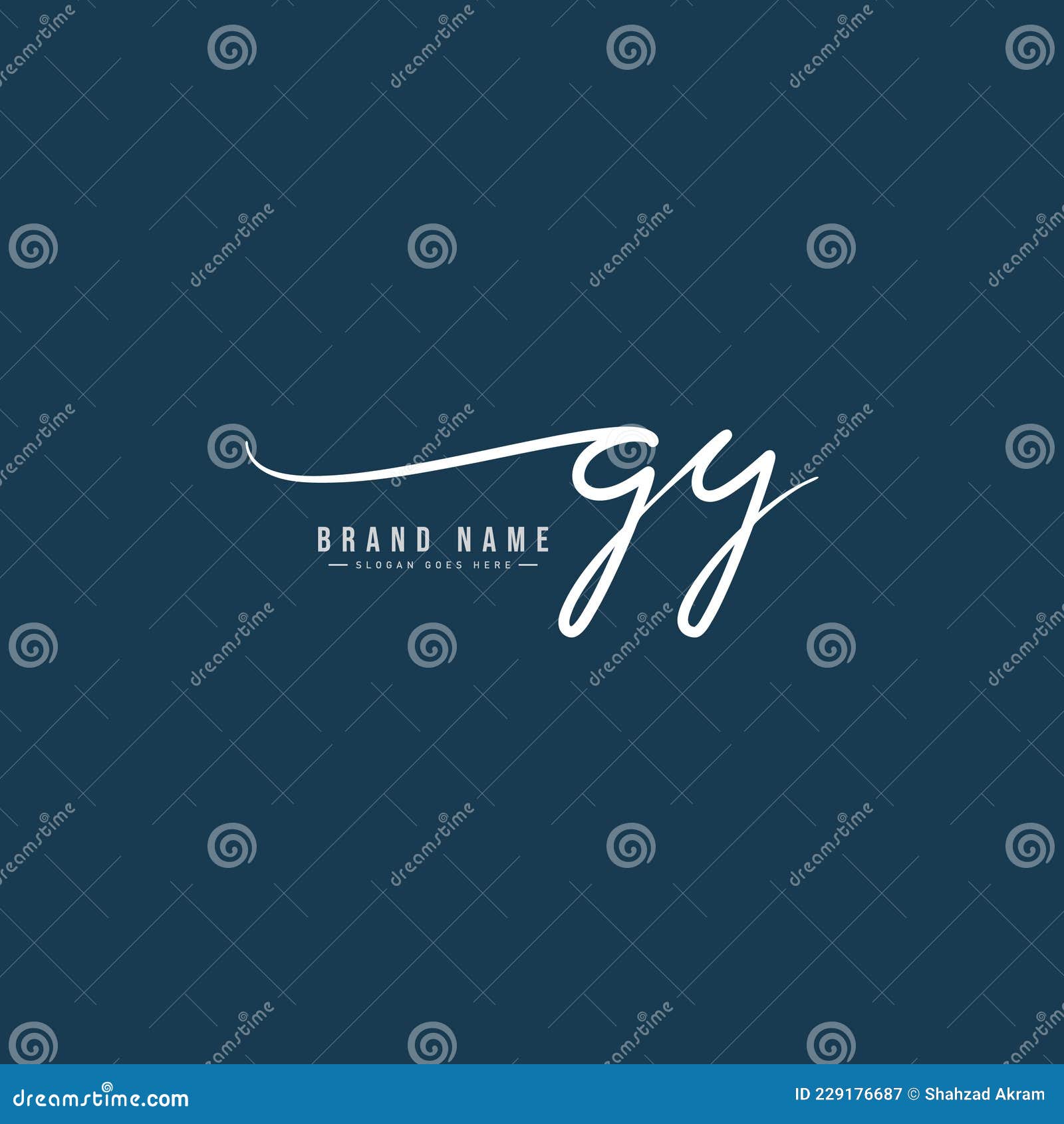 Initial Letter GY Logo - Handwritten Signature Logo for Alphabet G and ...
