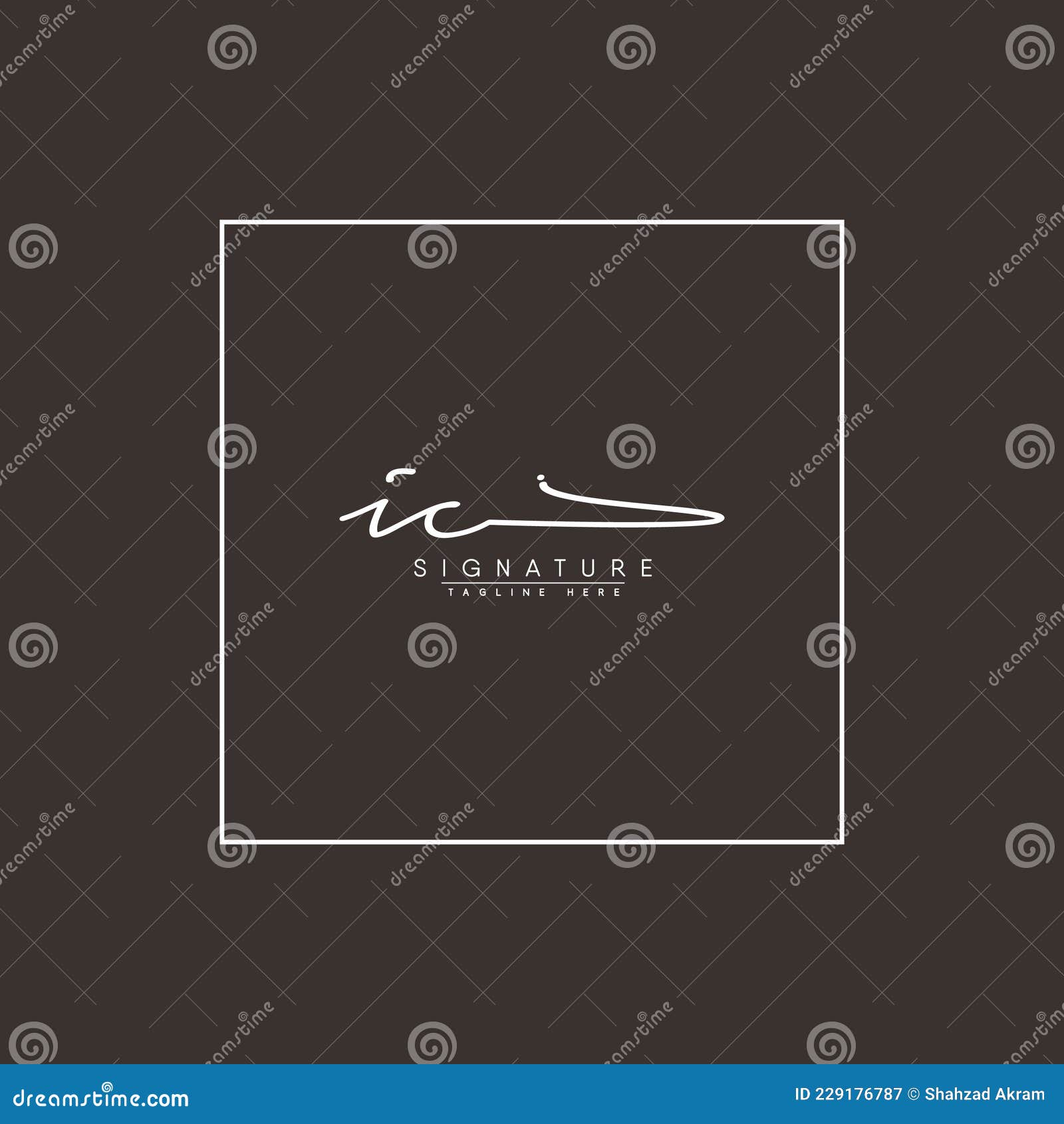 Initial Letter IC Logo - Handwritten Signature Logo for Alphabet I and ...