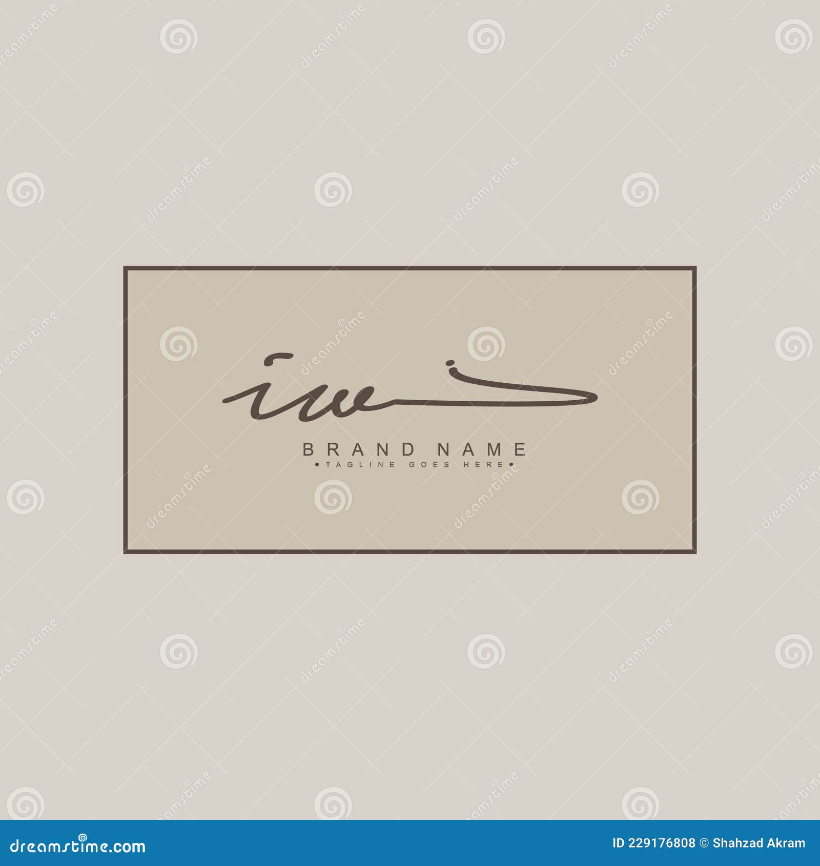 Initial Letter IW Logo - Handwritten Signature Logo for Alphabet I and ...