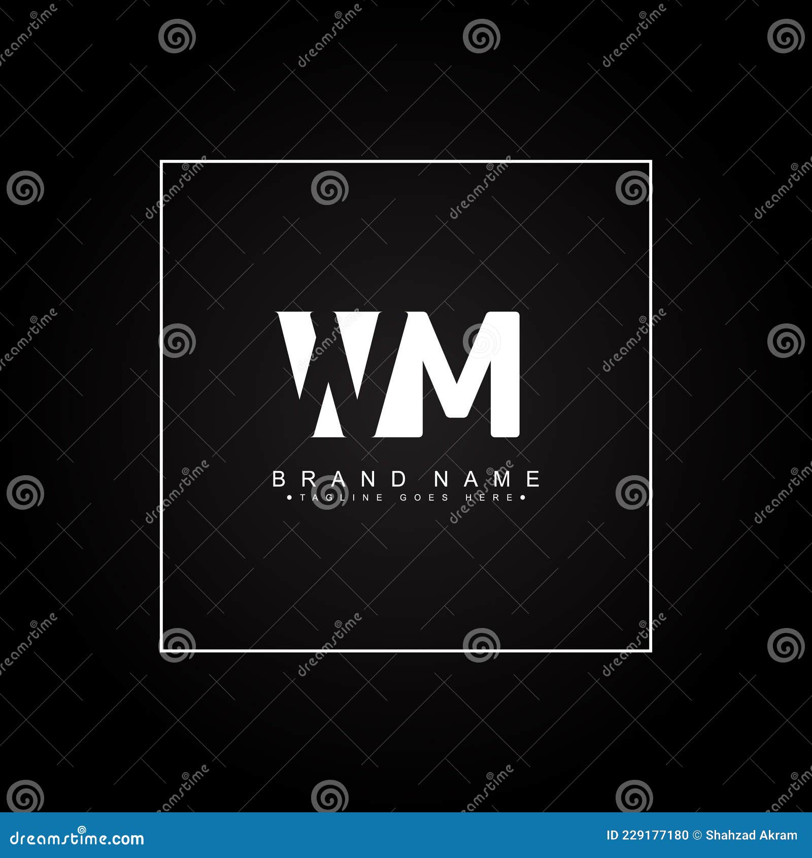 Initial Letter WM Logo - Simple Business Logo for Alphabet W and M ...