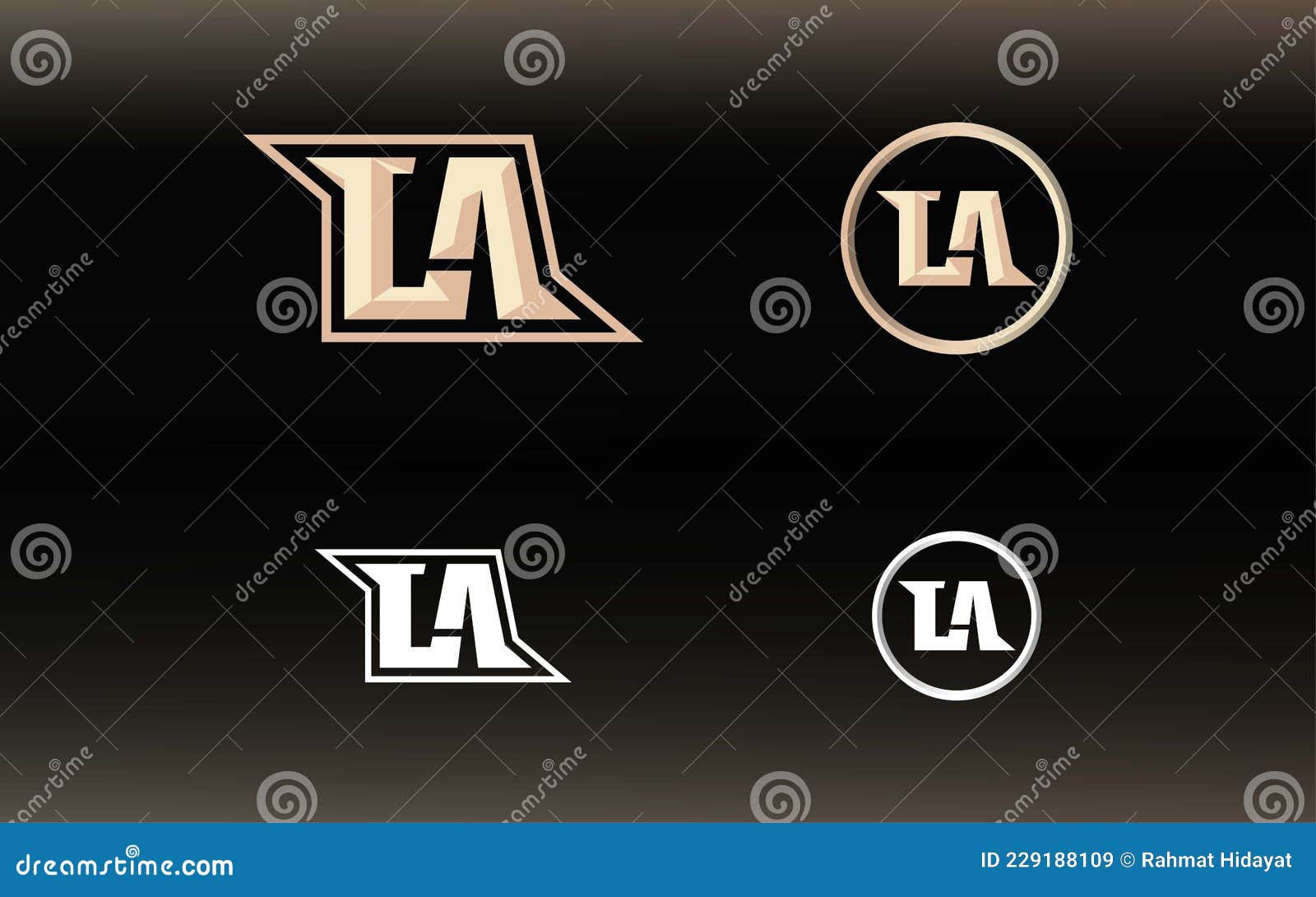 Initials LA Logo with a Bright Color is Suitable for E Sports Teams and ...