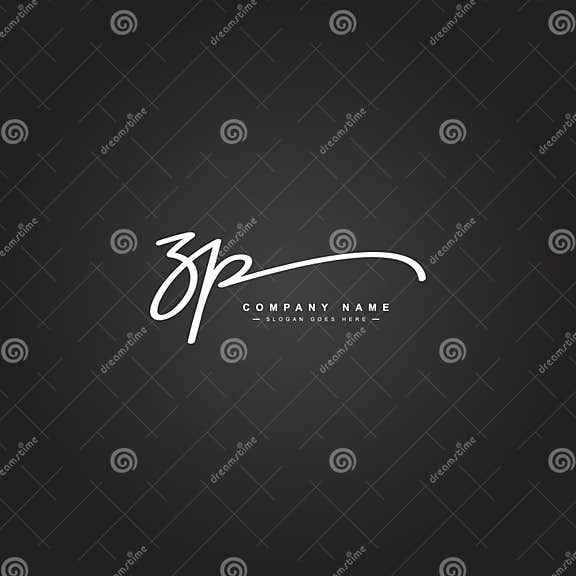 Initial Letter ZP Logo - Handwritten Signature Logo for Alphabet Z and ...