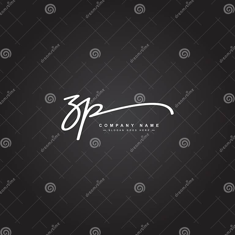 Initial Letter ZP Logo - Handwritten Signature Logo for Alphabet Z and ...